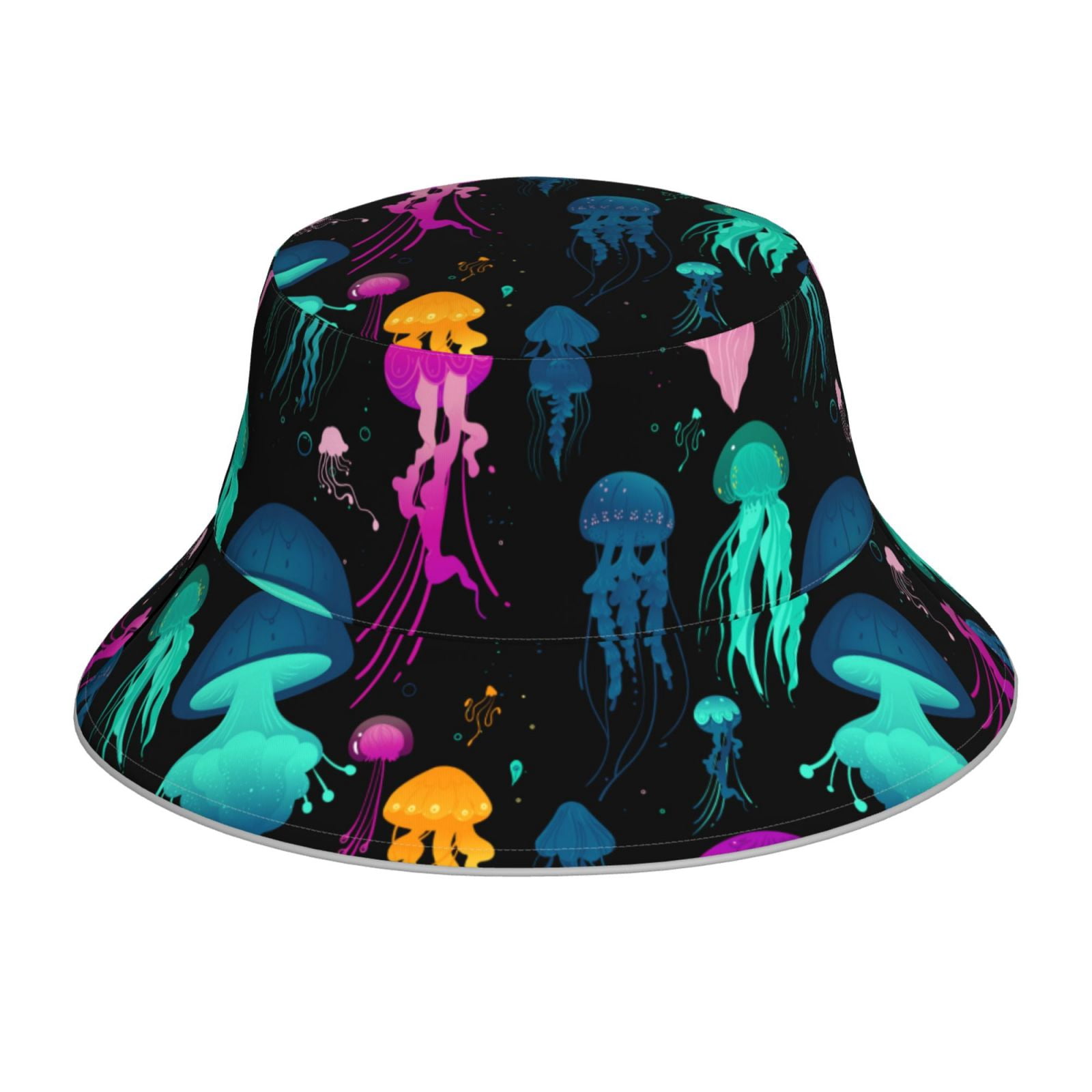 Bucket Hats for Men Woman - Jellyfish Pattern No.9027 Reversible ...