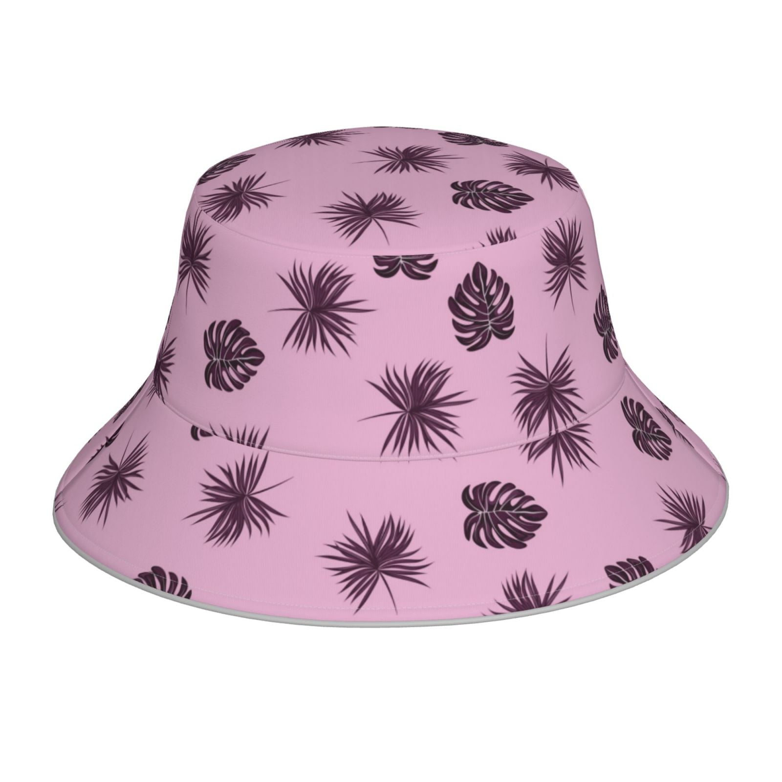 Bucket Hats for Men Woman - Lightpurple Leaves Reversible Reflective ...