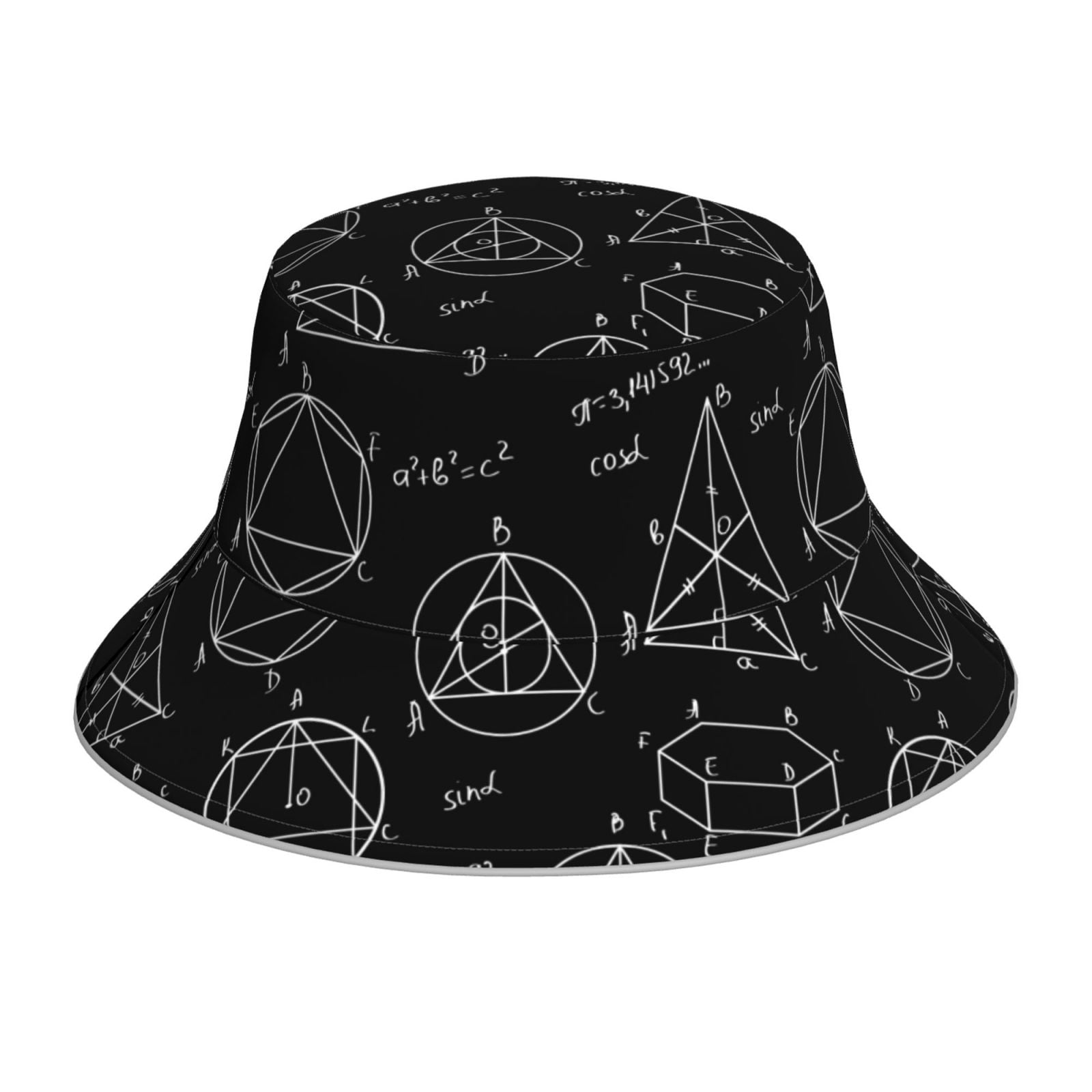 Bucket Hats for Men Woman - Math Print geometry Reflective-Brim ...