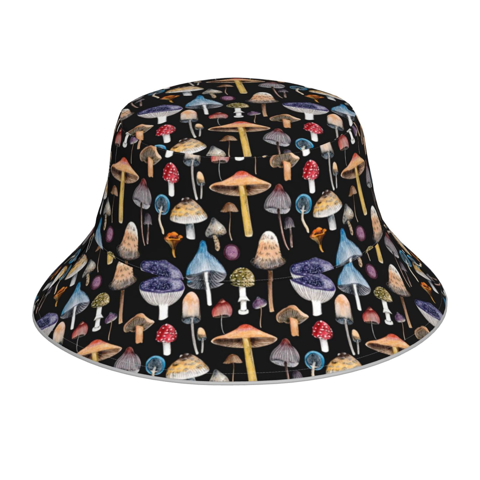 Bucket Hats for Men Woman - Mushrooms and Leaves Reversible Reflective ...