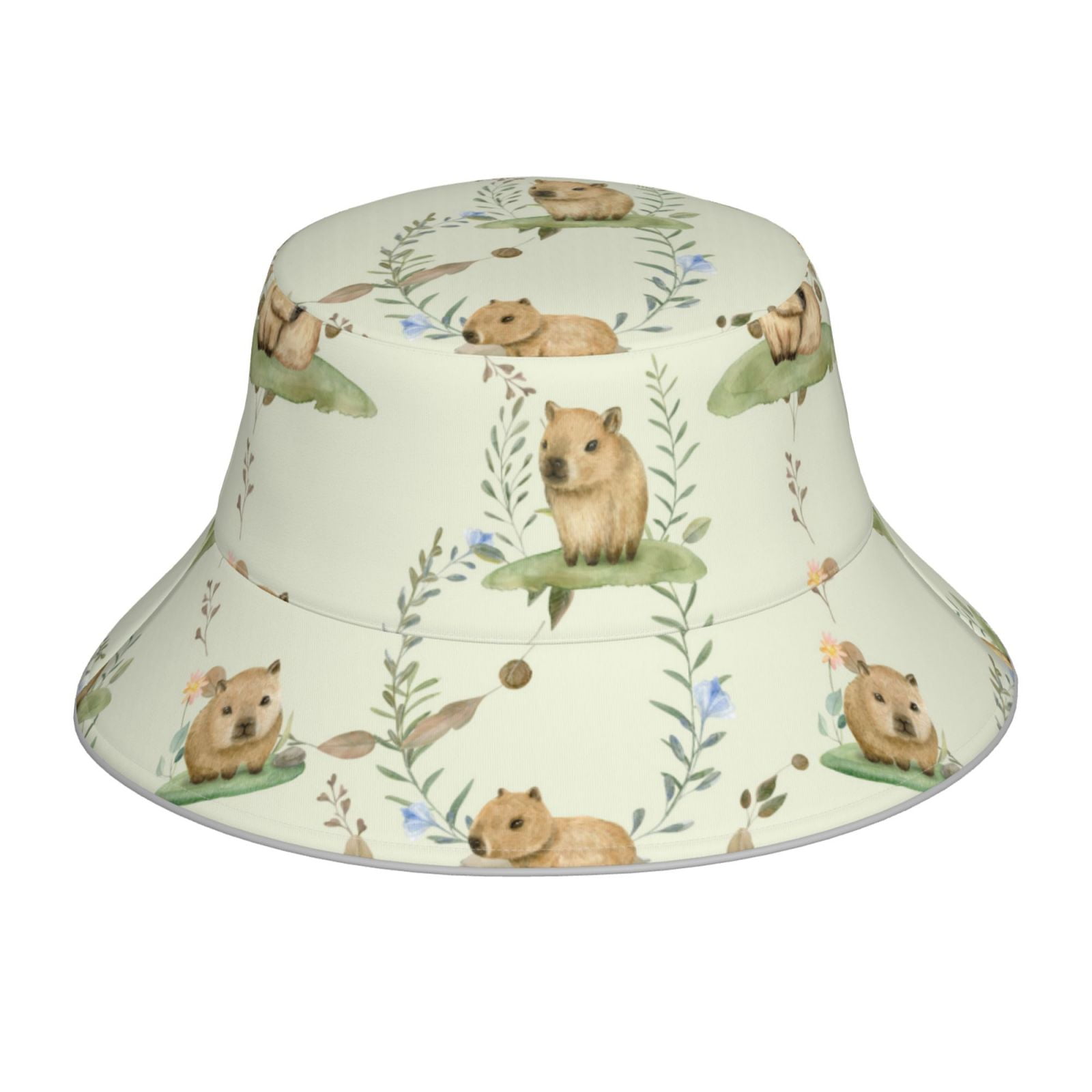 Bucket Hats for Men Woman - Plant Capybara Print Reversible Reflective ...