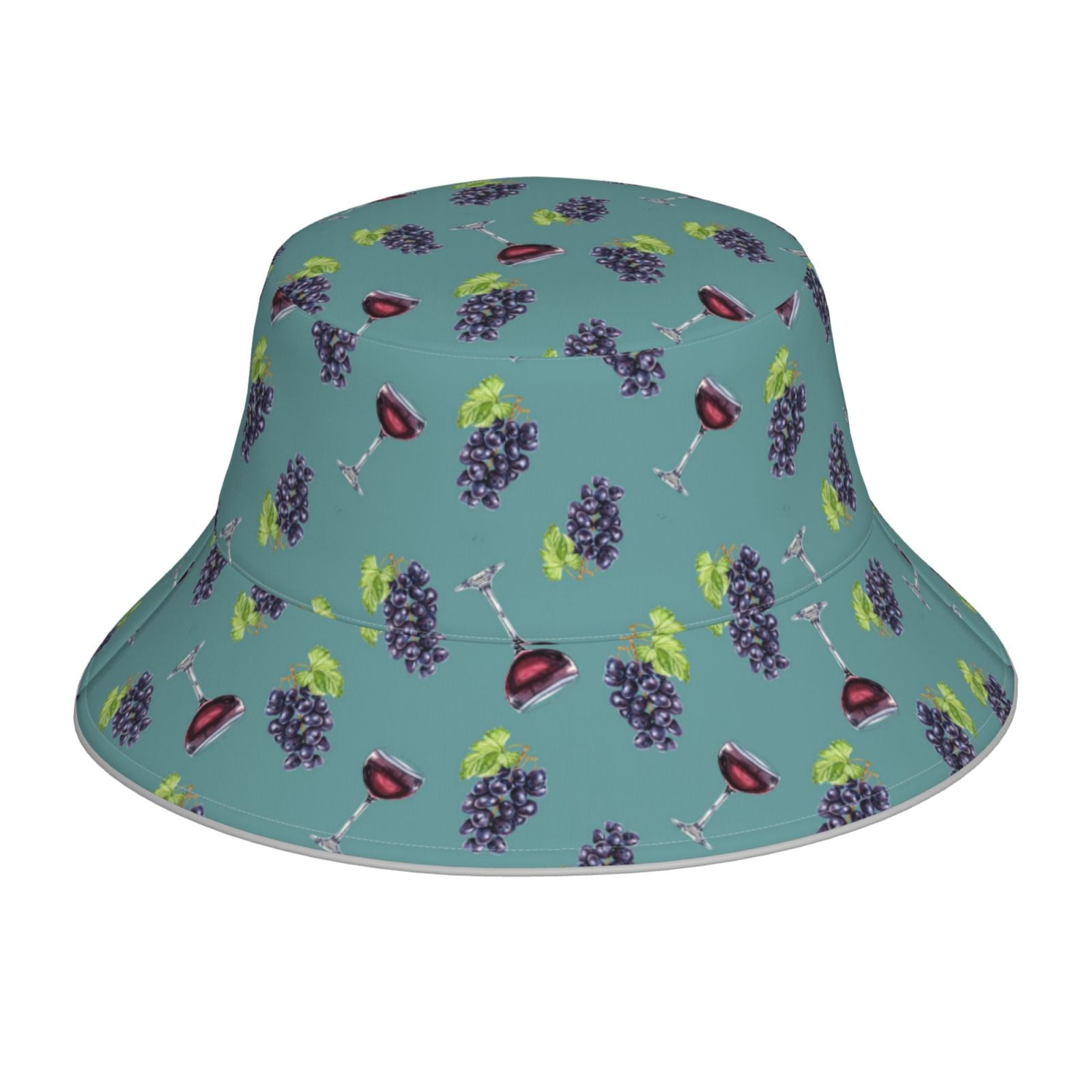 Bucket Hats for Men Woman - Purple Grapes Pattern Reversible Reflective ...