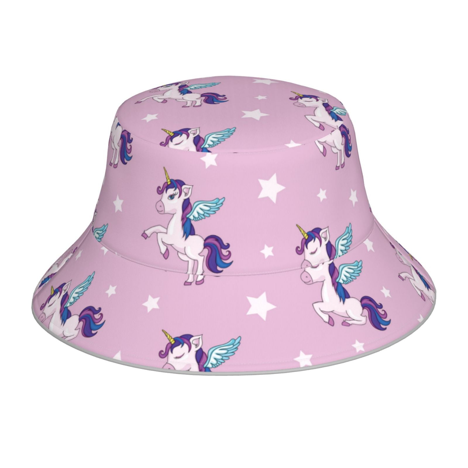 Bucket Hats for Men Woman - Purple cute pony Reversible Reflective-Brim ...