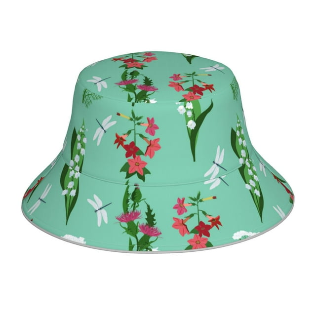 Bucket Hats For Men Woman Saffron Greenery Reversible Reflective Brim