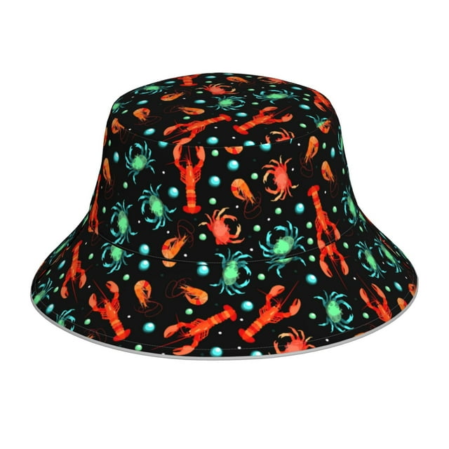 Bucket Hats for Men Woman - Shrimp Crab Lobster Reversible Reflective ...