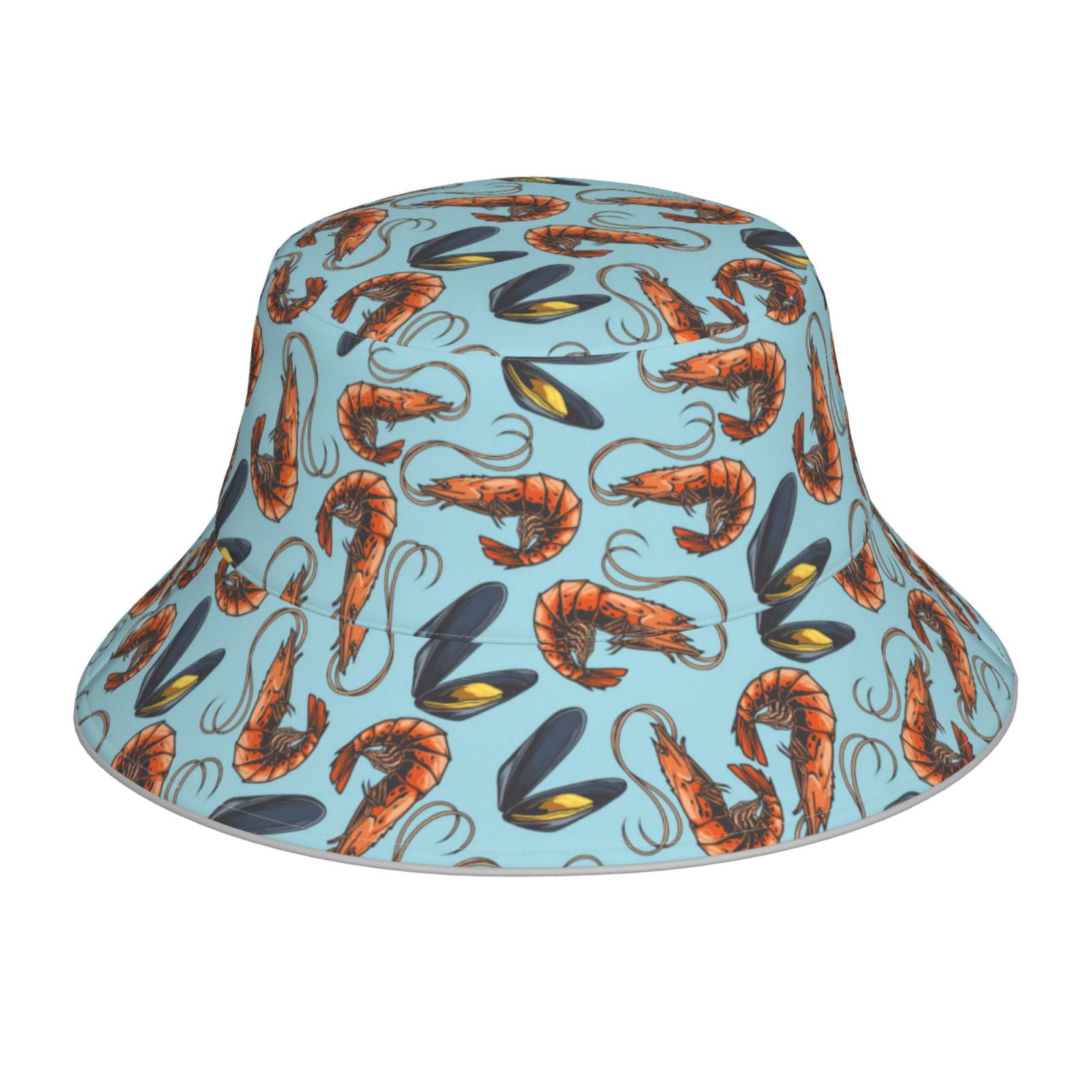 Bucket Hats for Men Woman - Shrimp No.9067 Reversible Reflective-Brim ...