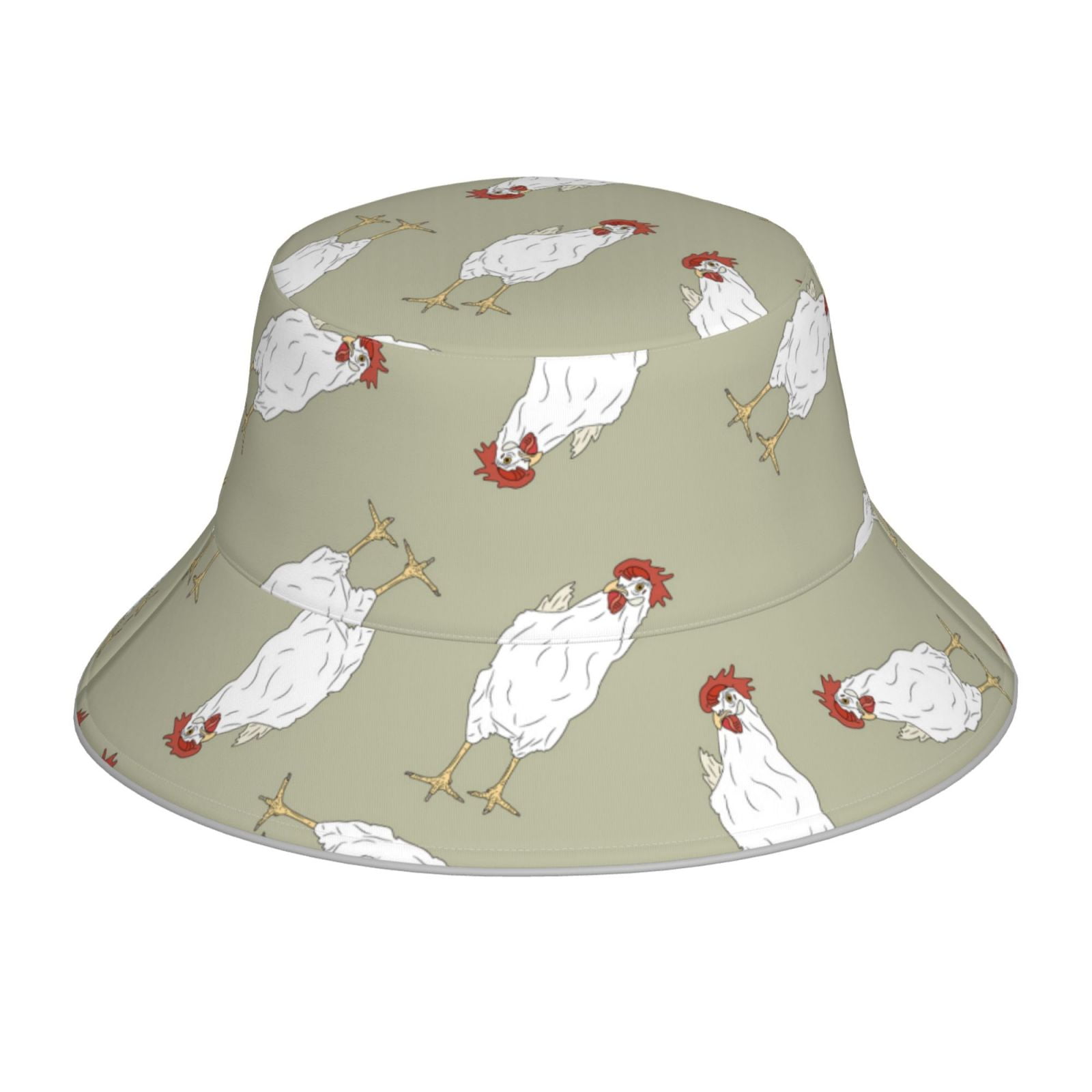 Bucket Hats for Men Woman - Spirited Cartoon Cute Chicken Reversible ...