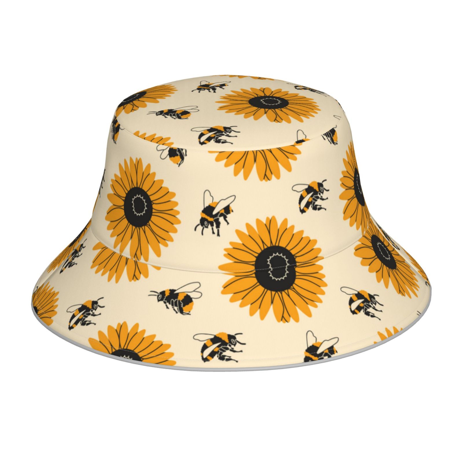 Bucket Hats for Men Woman - Sunflowers Bee Reversible Reflective-Brim ...