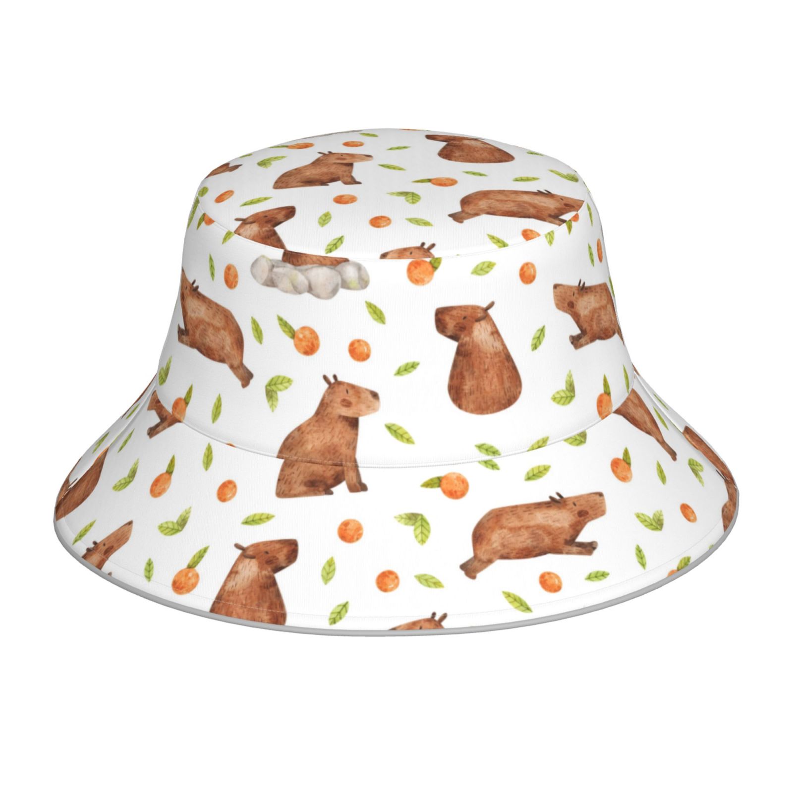 Bucket Hats for Men Woman - Tangerine Capybara Print Reversible ...