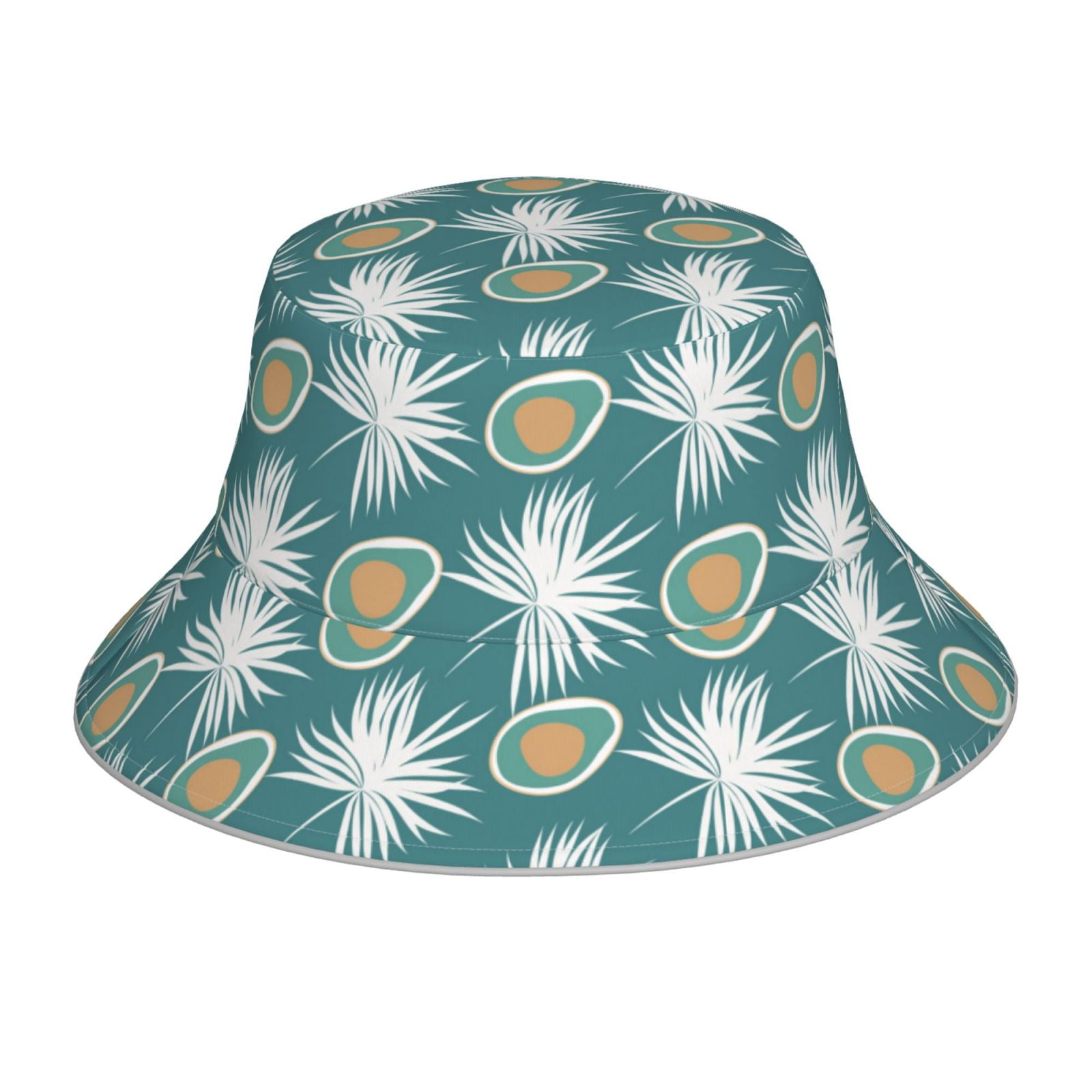 Bucket Hats for Men Woman - Tropical leaves Pattern Reversible ...