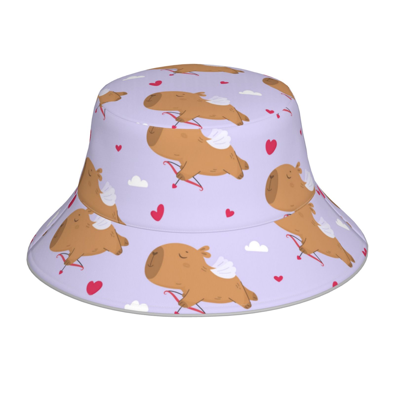 Bucket Hats for Men Woman - Valentine's Day Capybaras Reversible ...