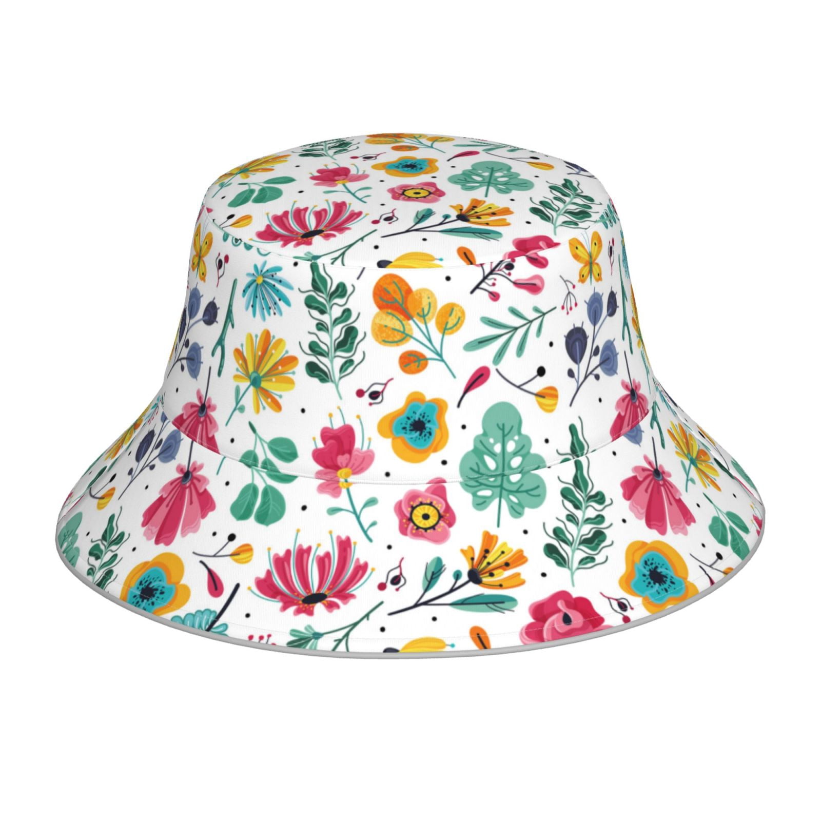 Bucket Hats for Men Woman - colorful flowers_E Reversible Reflective ...