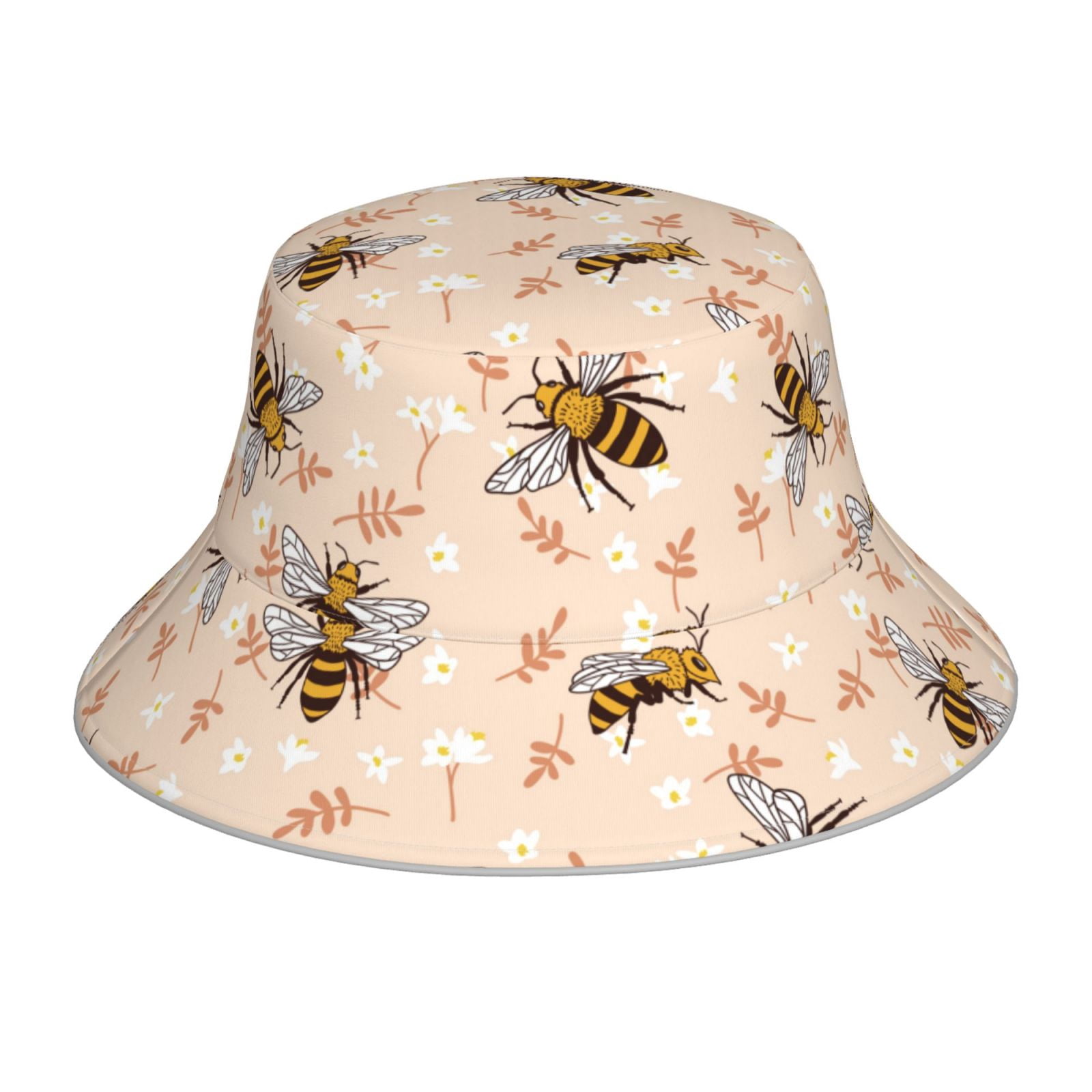 Bucket Hats for Men Woman - cute bee print Reversible Reflective-Brim ...