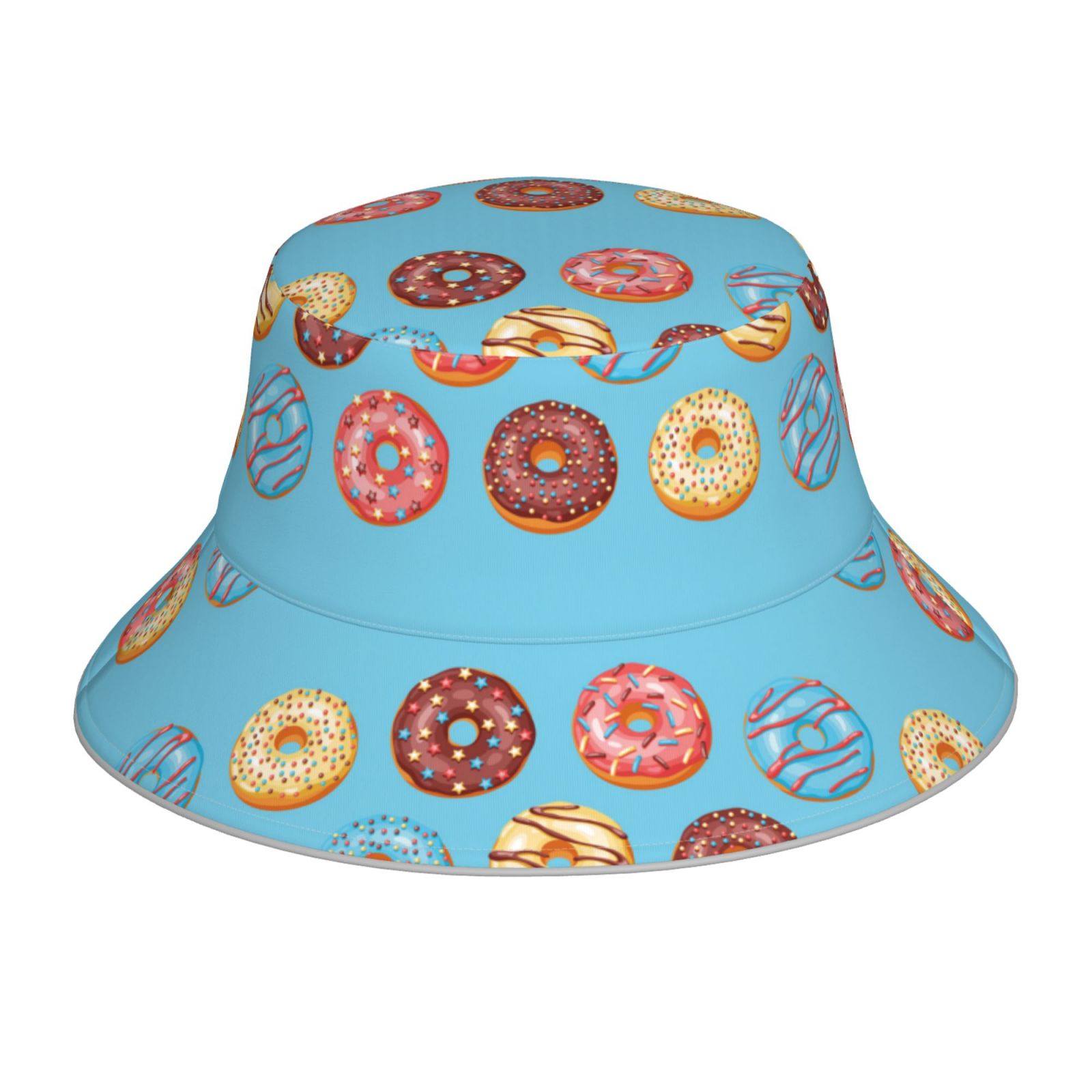 Bucket Hats for Men Woman - cute donut Reversible Reflective-Brim Beach ...