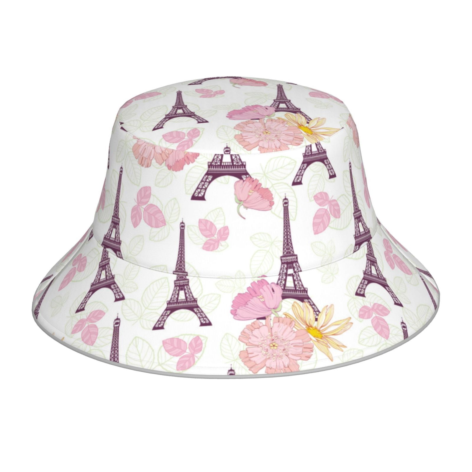 Bucket Hats for Men Woman - daisy Eiffel Tower flower Reversible ...