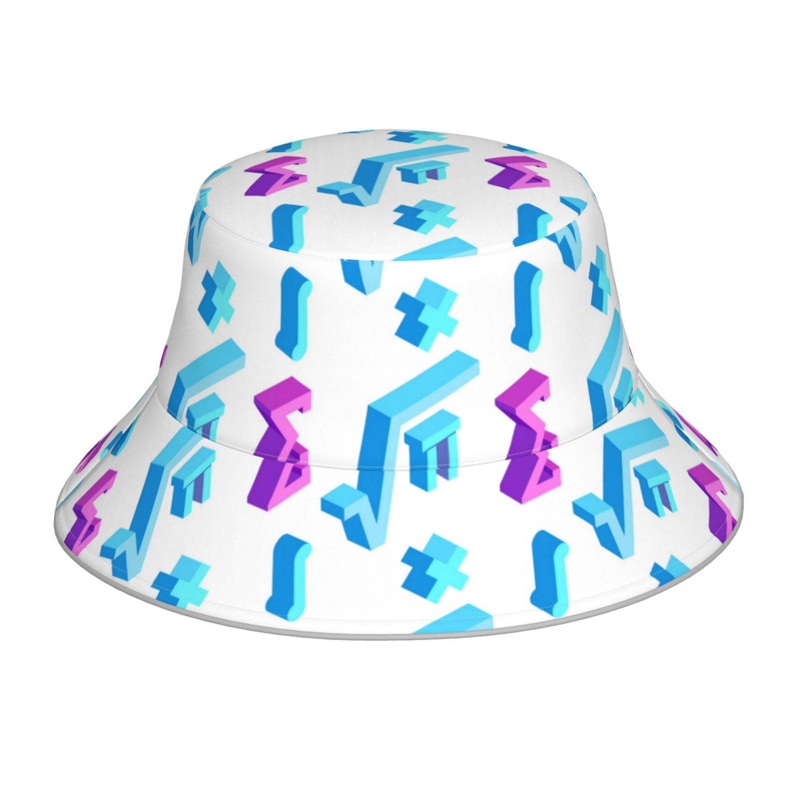 Bucket Hats for Men Woman - funny Math Symbol Print Reversible Reflective-Brim Beach Bucket Hat ...