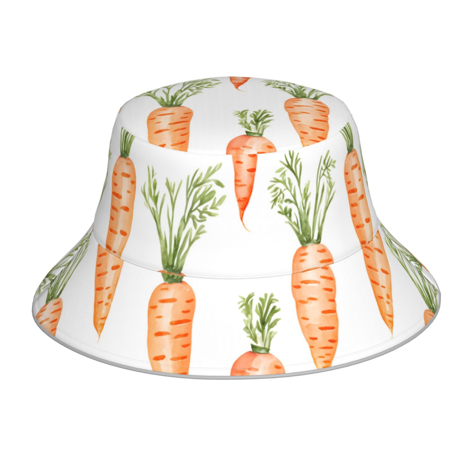 Bucket Hats for Men Woman - leaf Carrot Pattern white Reversible ...
