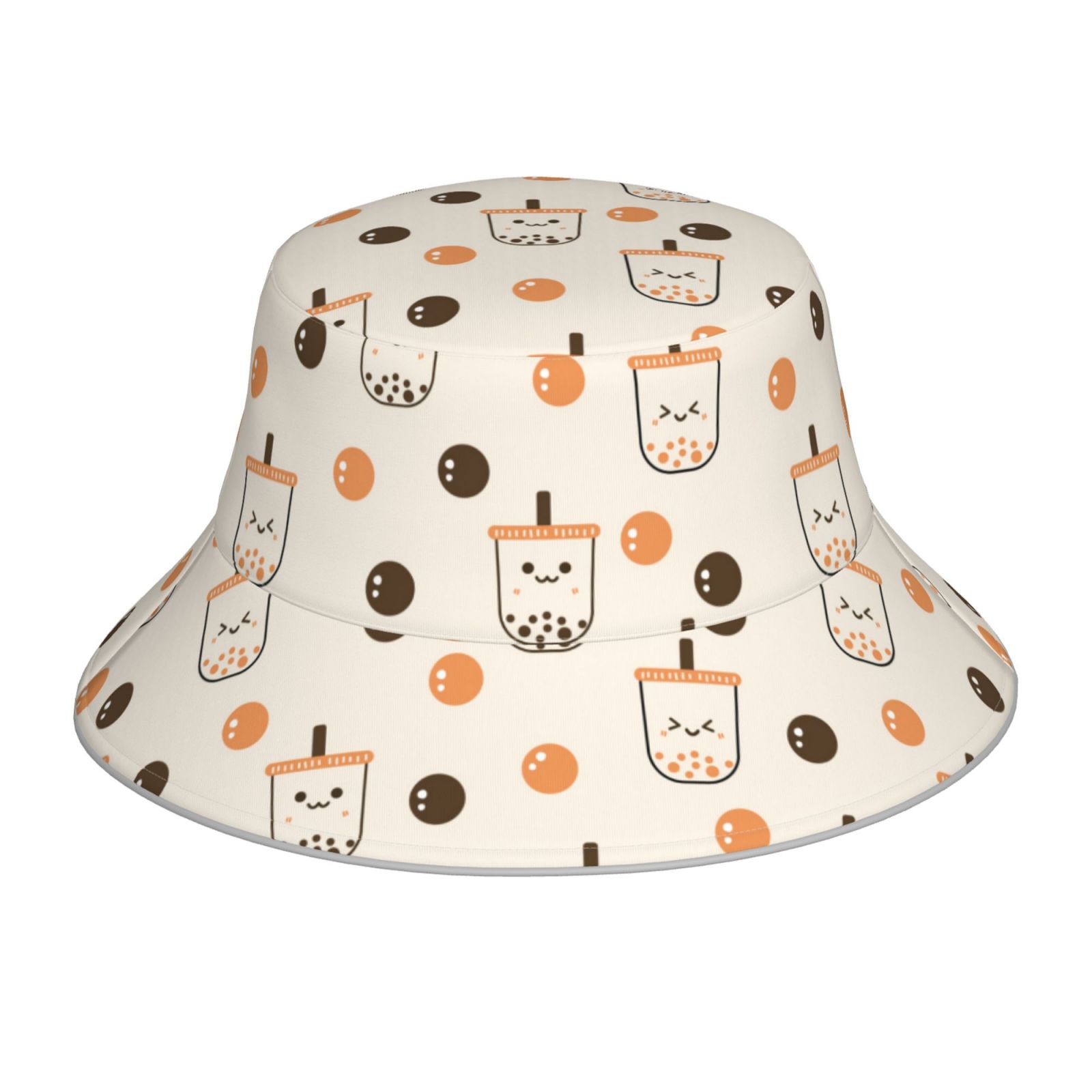 Bucket Hats for Men Woman - milk tea No.806 Reversible Reflective-Brim ...