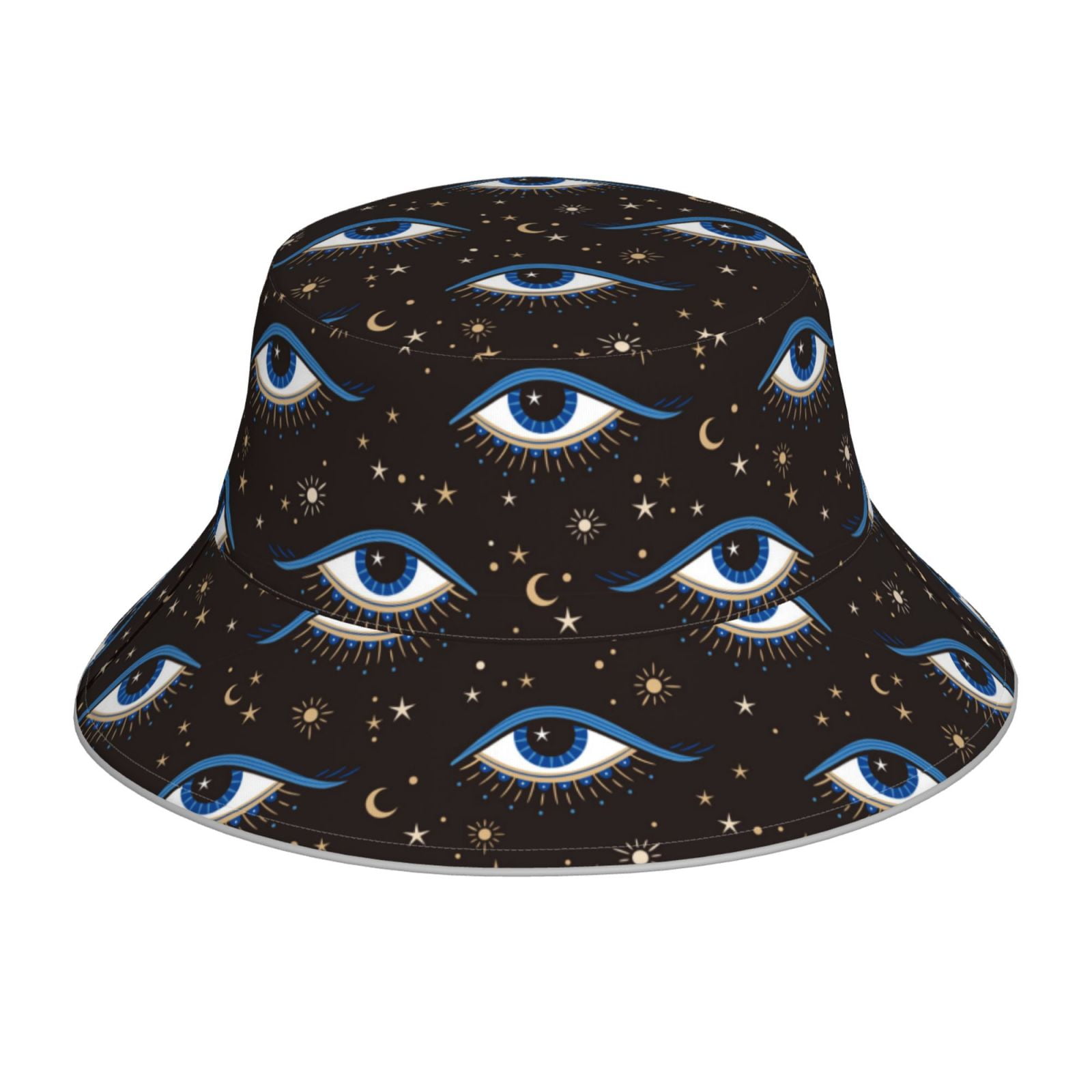 Bucket Hats for Men Woman - starry sky evil eye Reversible Reflective ...