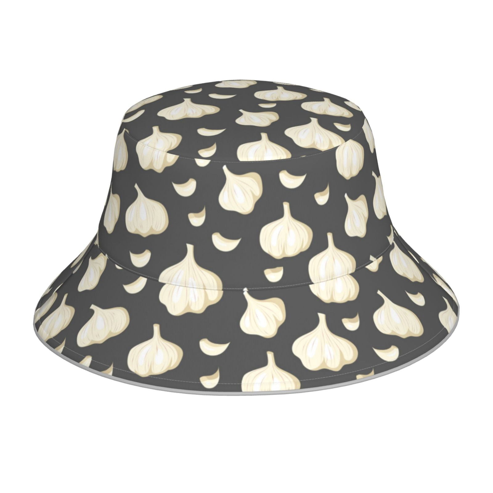 Bucket Hats for Men Woman - white Garlic Pattern Reversible Reflective ...