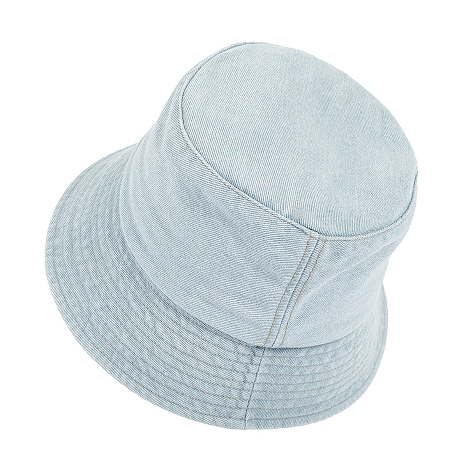 Bucket Hats Unisex Bucket Washed Jean Denim Bucket Cap Adjustable Sun ...
