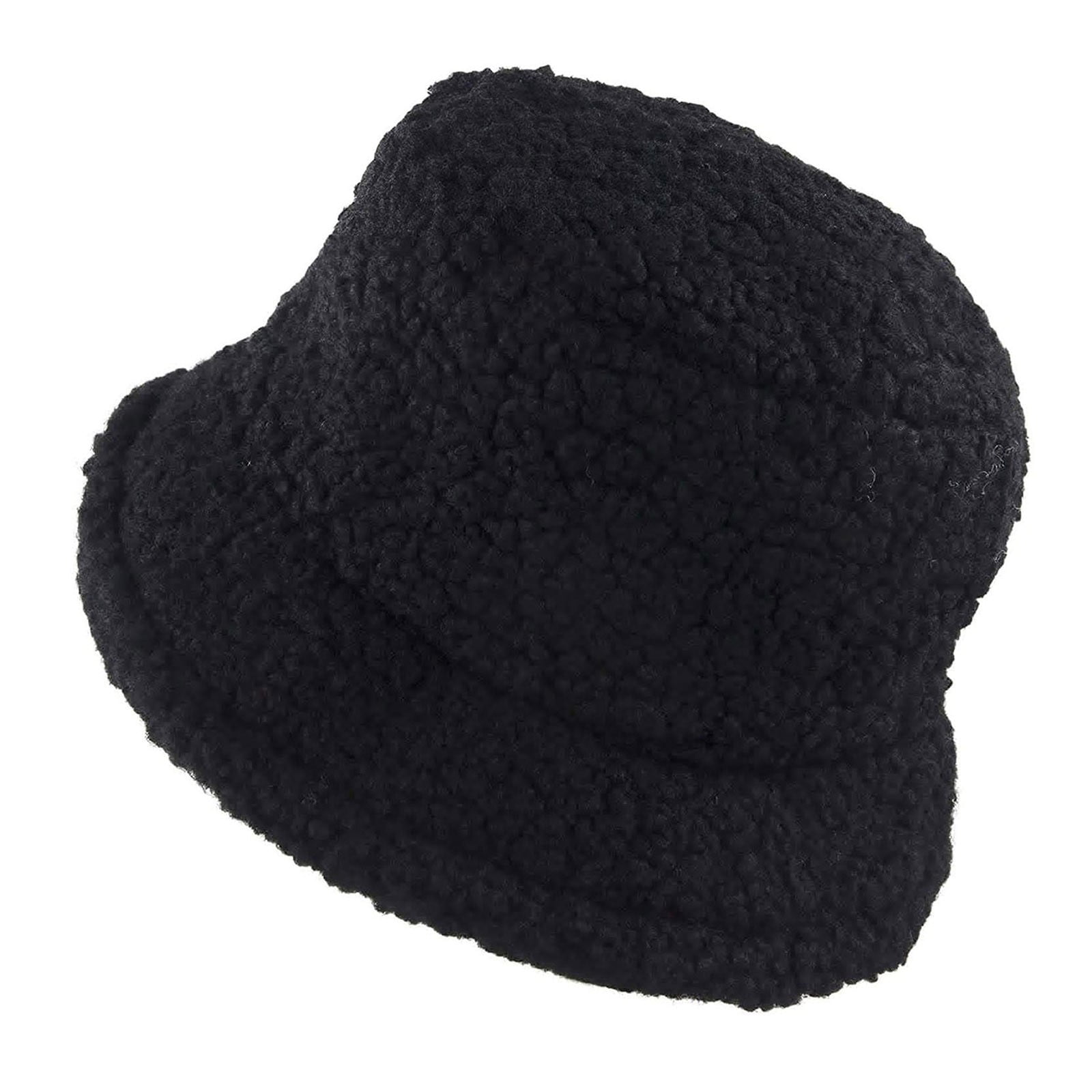 Bucket Hats Winter Bucket Vintage Cloche Warm Faux Wool Outdoor ...