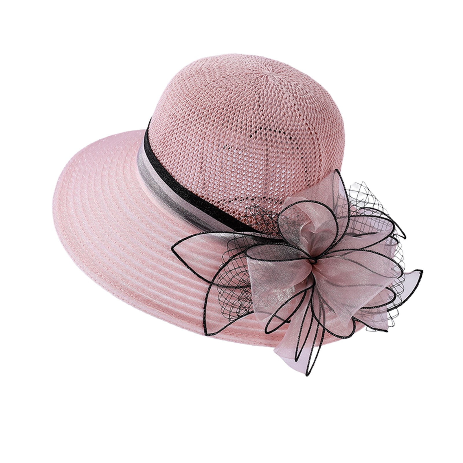 Bucket Hats Women Hat Bridal Wedding Church Tea Party Wide Brim Summer ...
