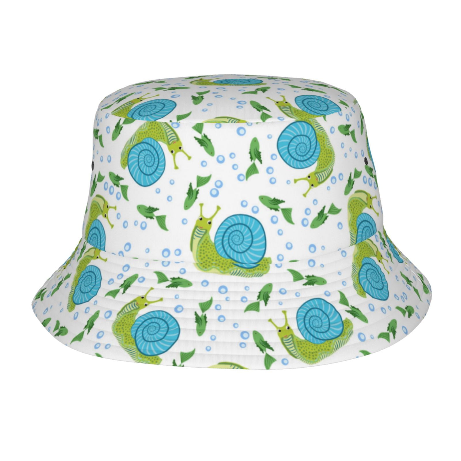 Bucket Hats for Men Women - Blue Green Slug Fish Casual Sun Hat for ...