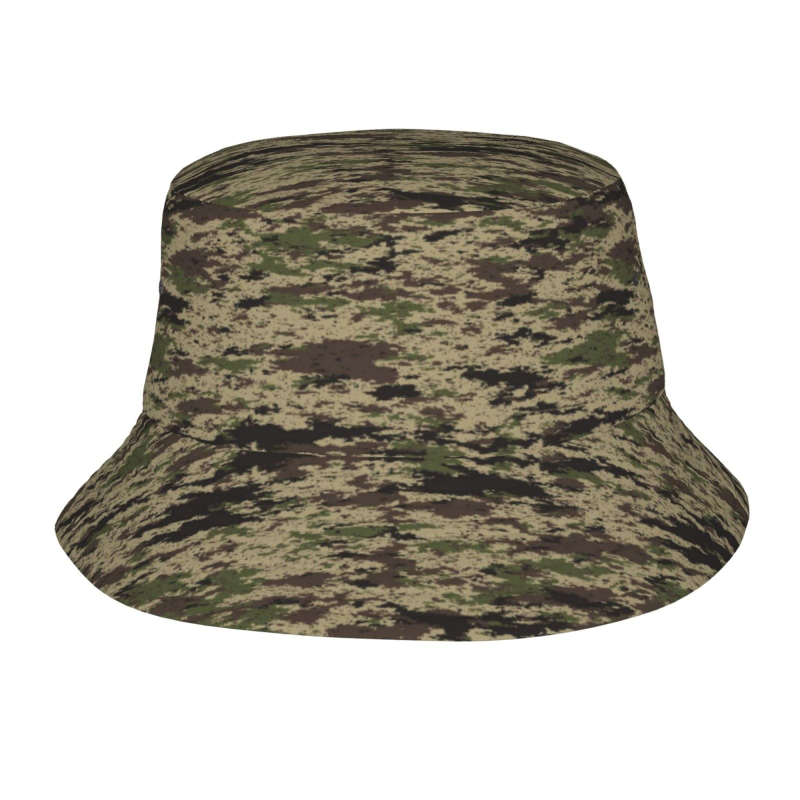 Bucket Hats for Men Women - Camo Green Casual Sun Hat for Beach, Travel ...