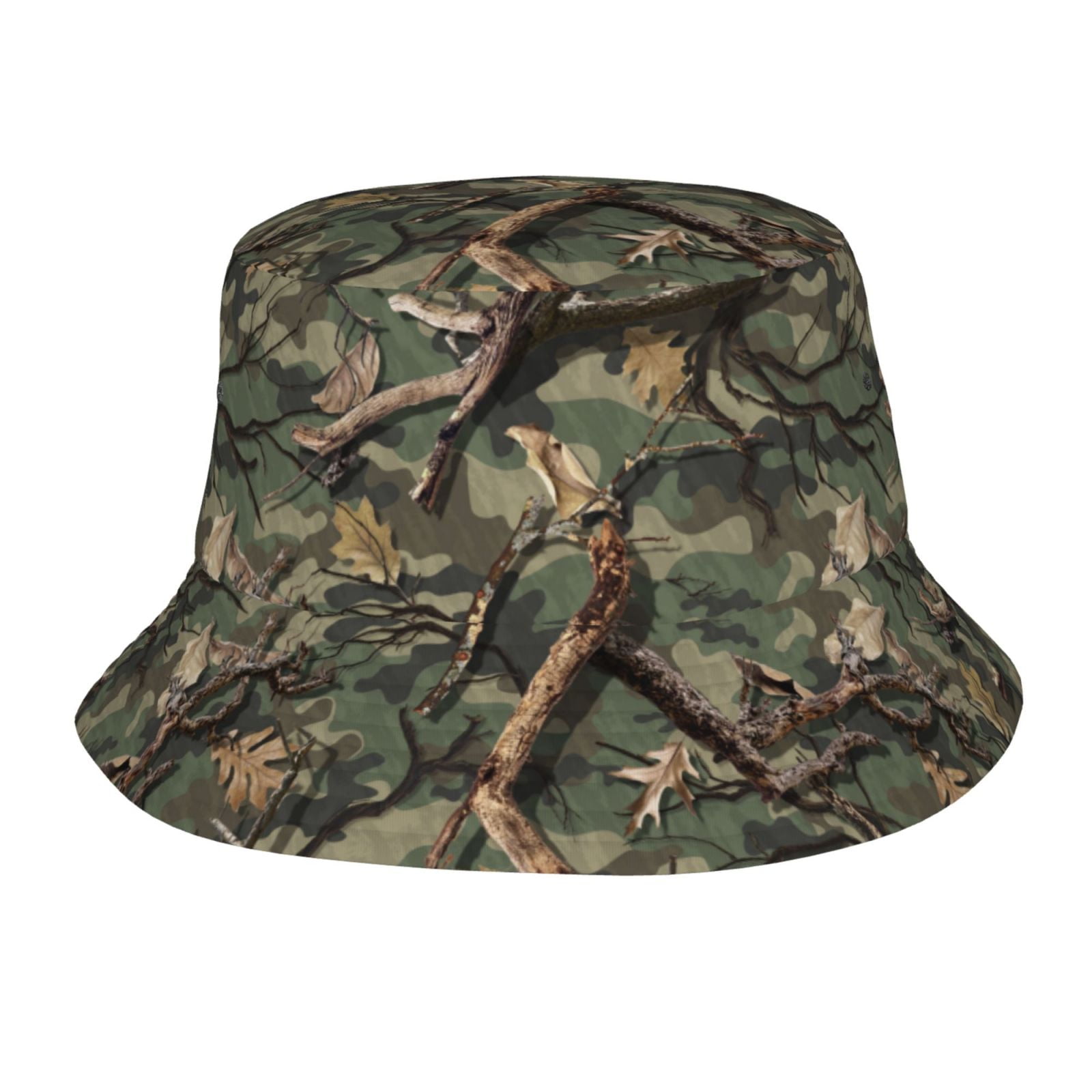 Bucket Hats for Men Women - Camouflage tree branch Casual Sun Hat for ...