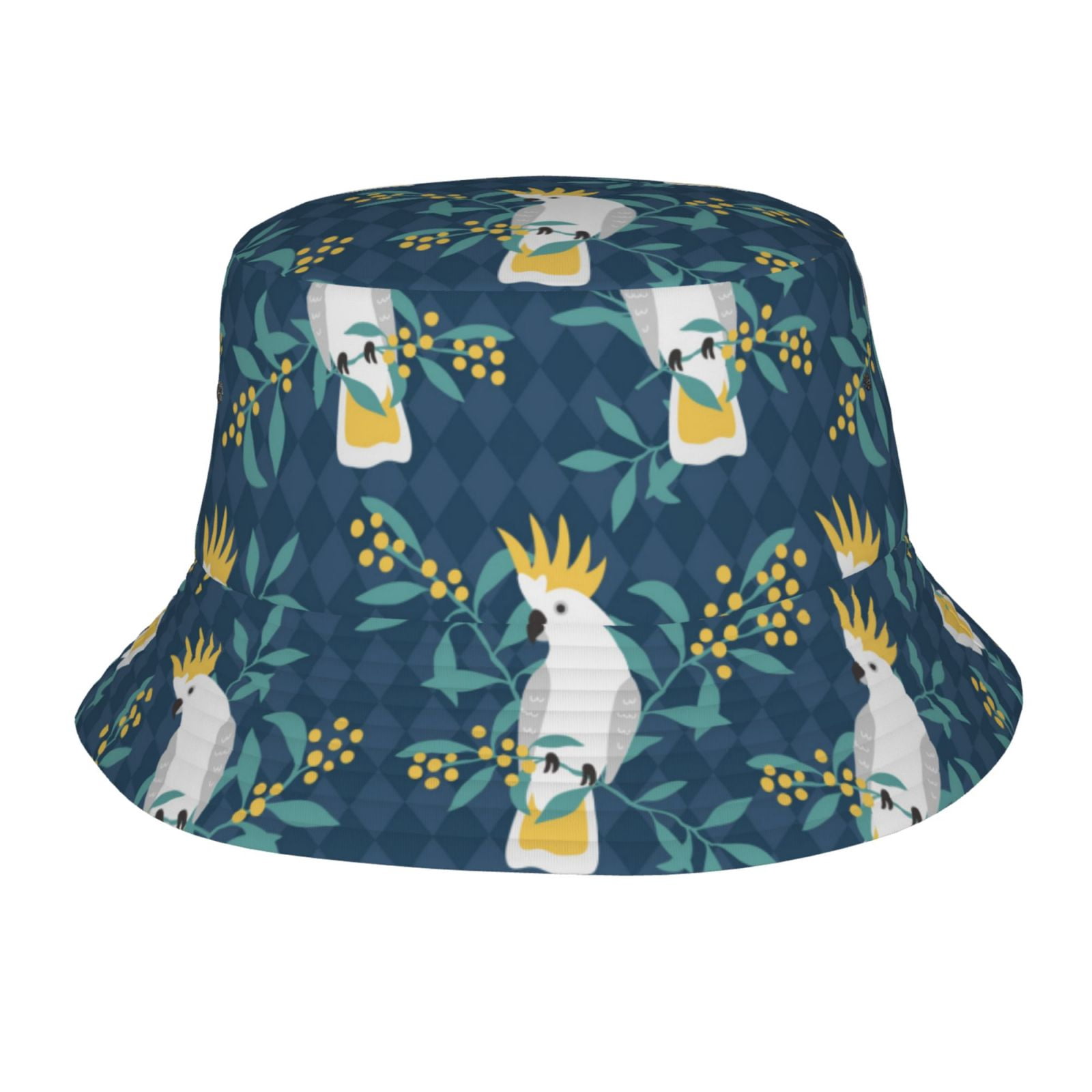 Bucket Hats for Men Women - Cartoon Cute Cockatoo Plant Casual Sun Hat ...