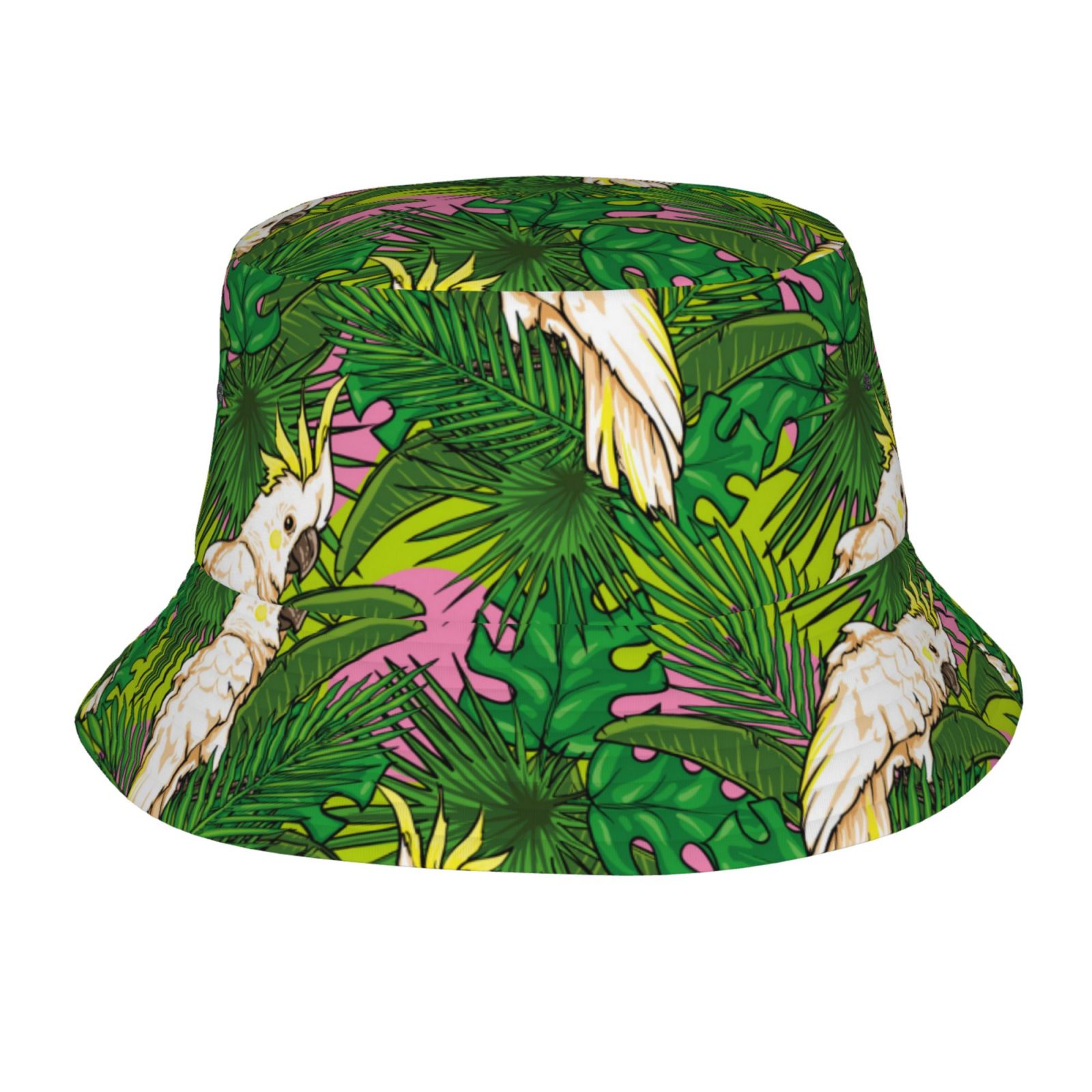 Bucket Hats for Men Women - Cute Cartoon Cockatoo Parrot White Casual ...