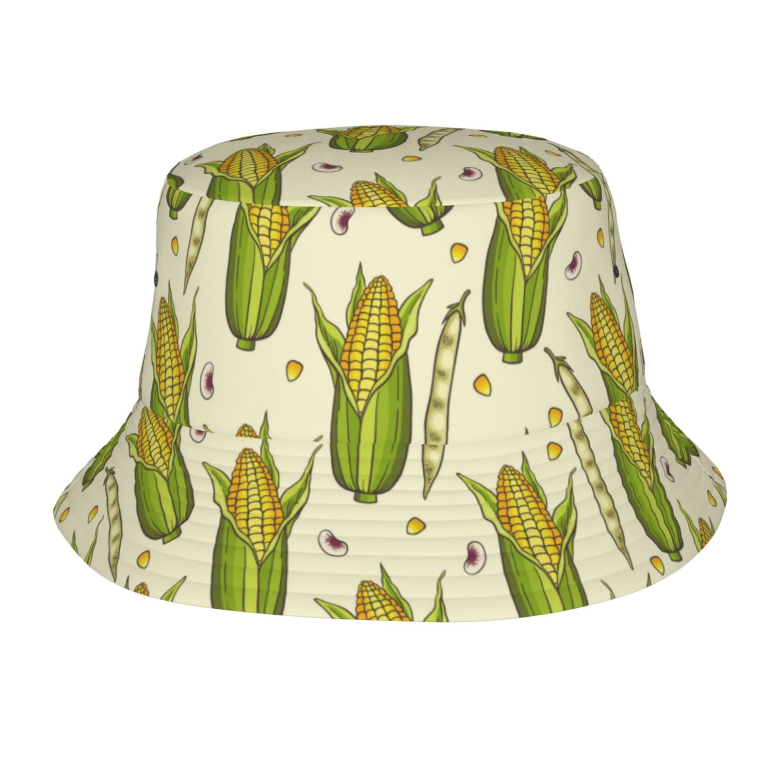 Bucket Hats for Men Women - Cute Corn Bean Casual Sun Hat for Beach ...