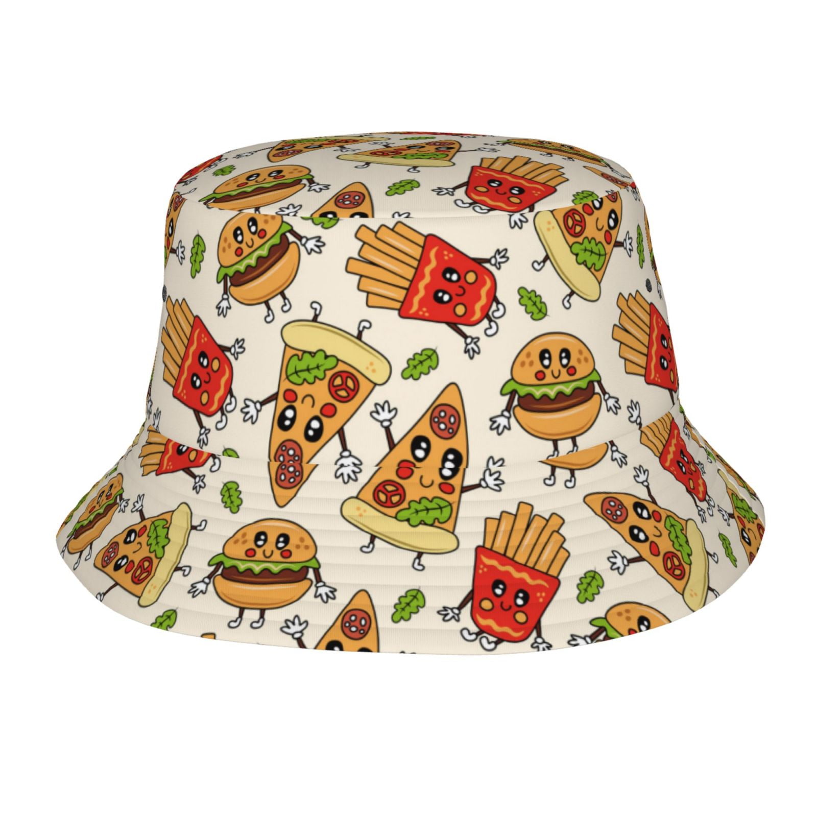 Bucket Hats for Men Women - Cute French Fries Burger Casual Sun Hat for ...