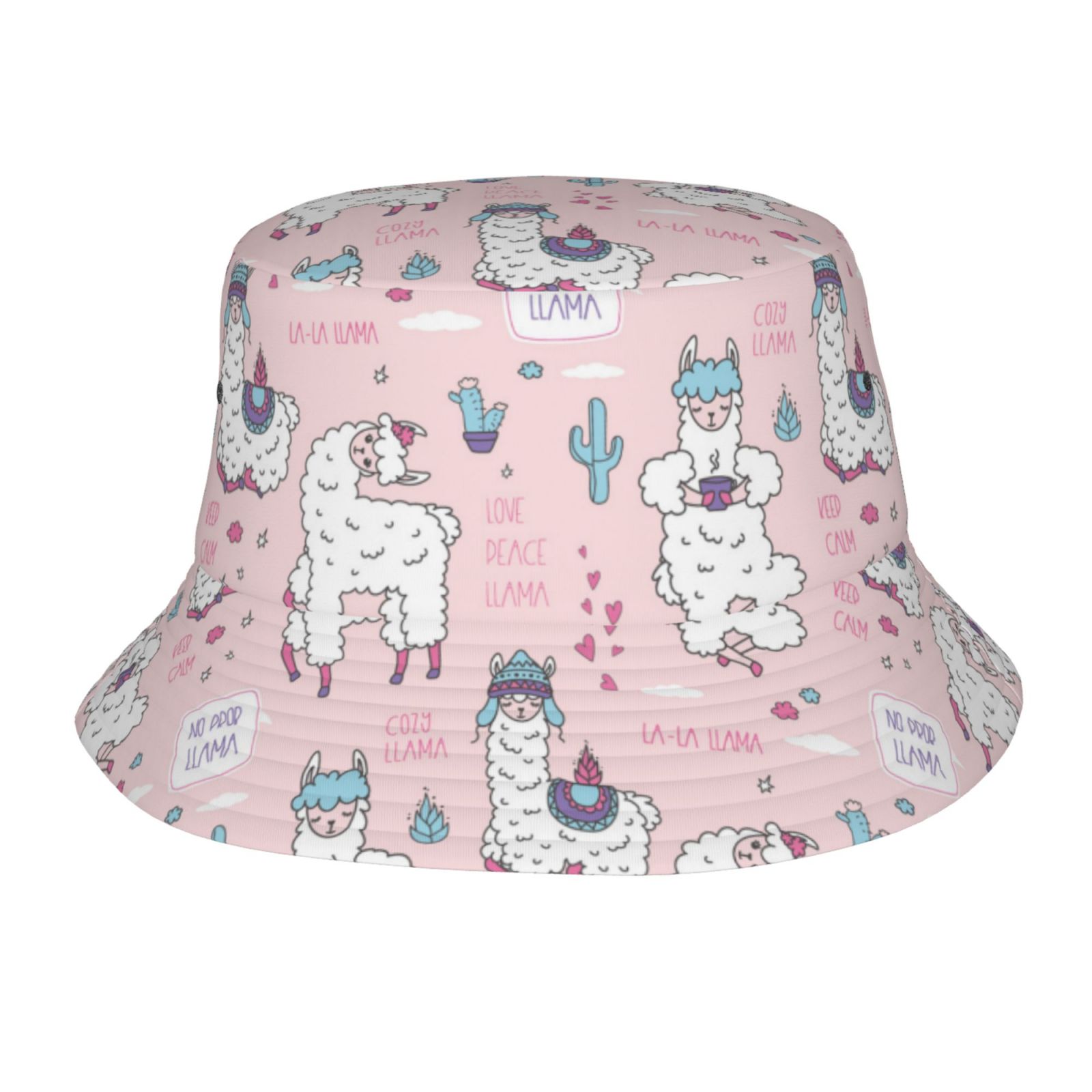 Bucket Hats for Men Women - Funny And Cute Alpaca Cactus Casual Sun Hat ...