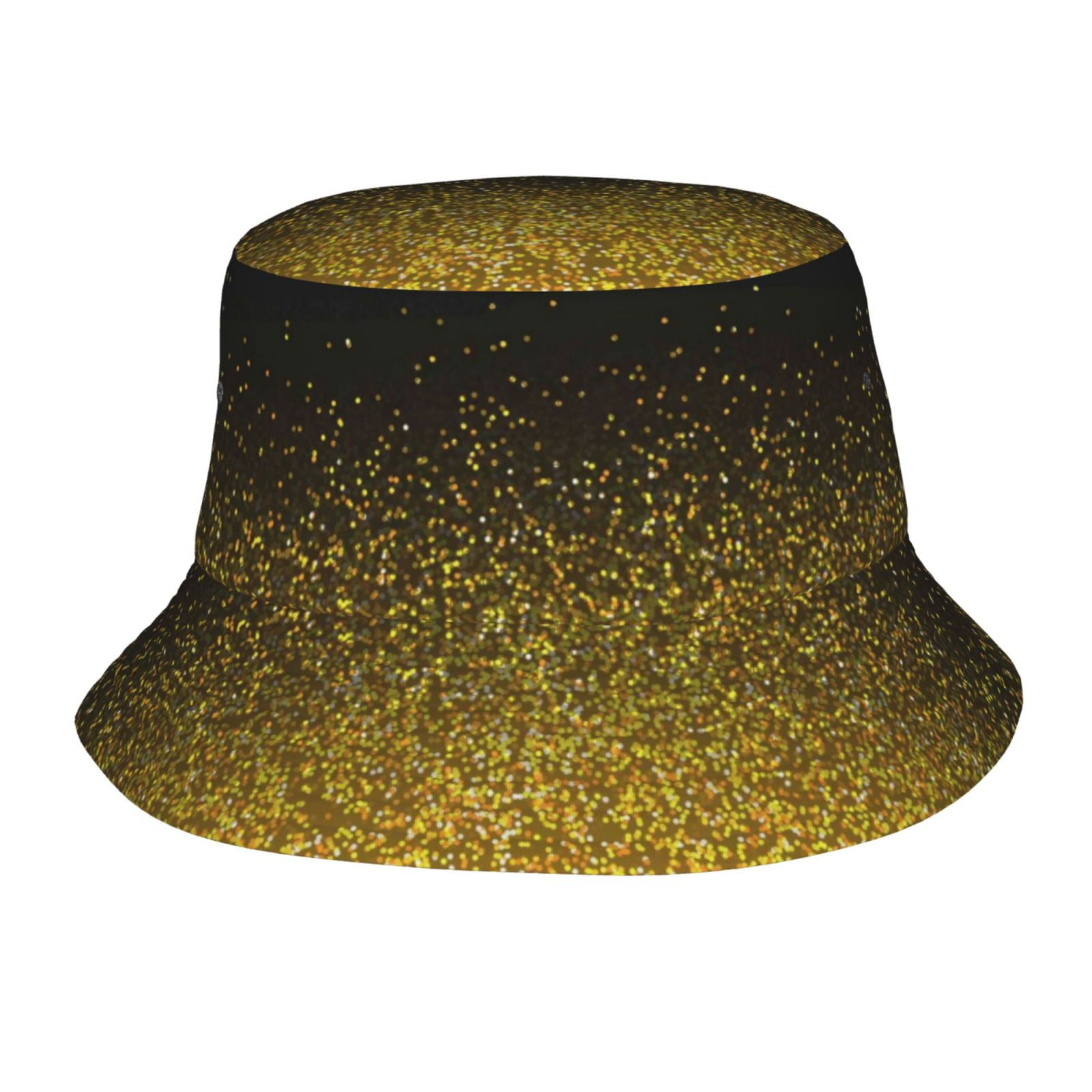 Bucket Hats for Men Women - Gold Glitter Gradient Casual Sun Hat for ...