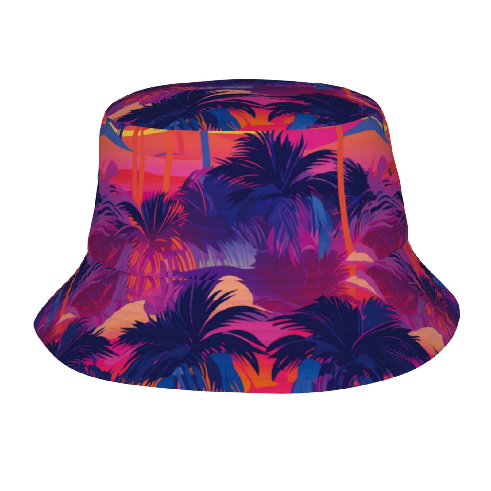 Bucket Hats for Men Women - Hawaiian Style Colorful Sunset Casual Sun ...