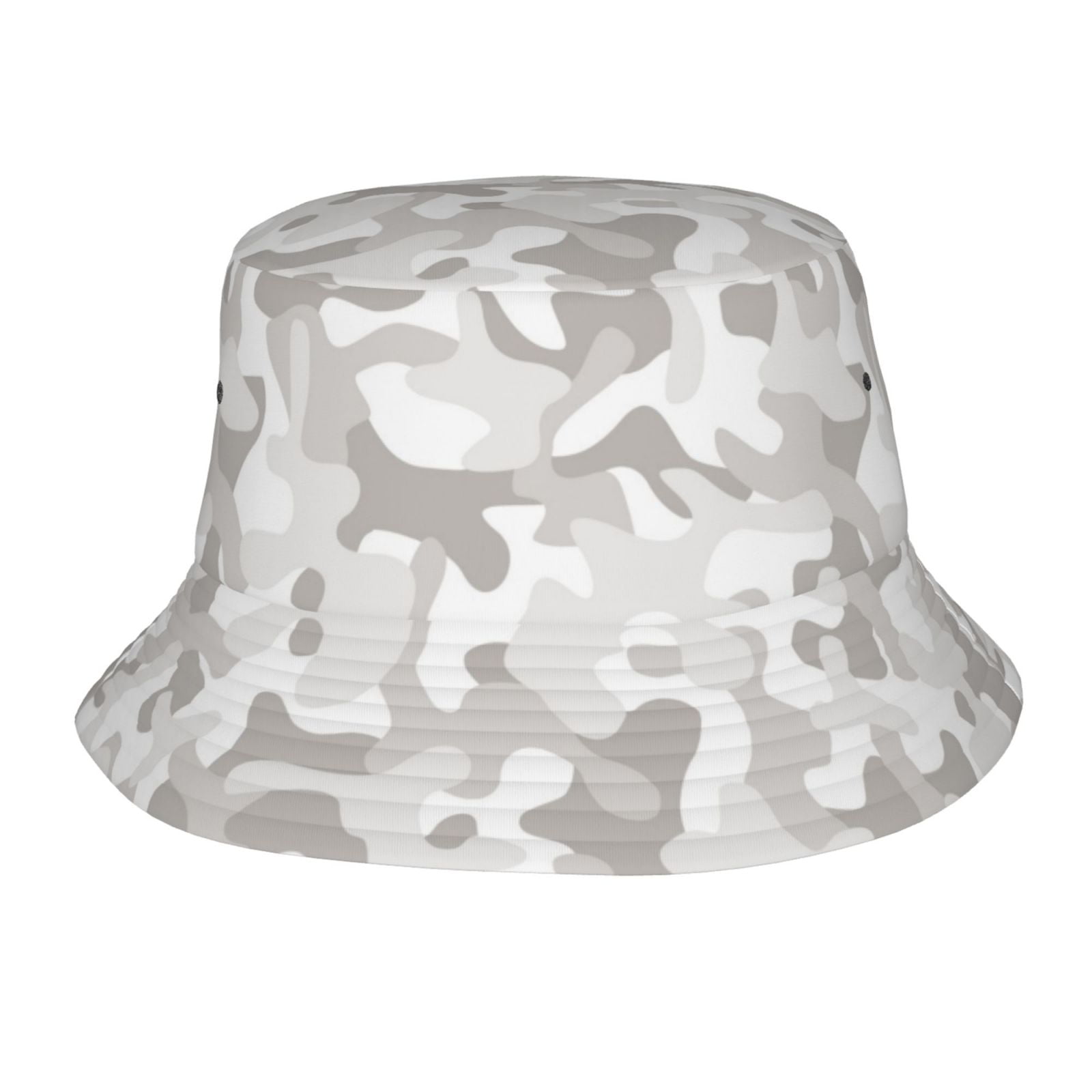 Bucket Hats for Men Women - Light Gray Camouflage Casual Sun Hat for ...