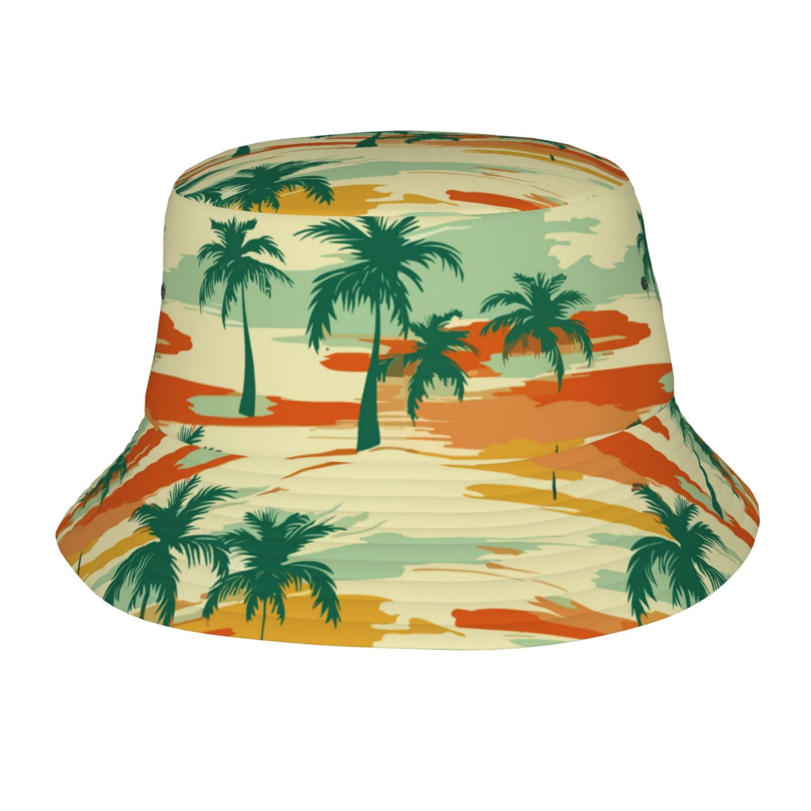 Bucket Hats for Men Women - Palm tree_AM Casual Sun Hat for Beach ...
