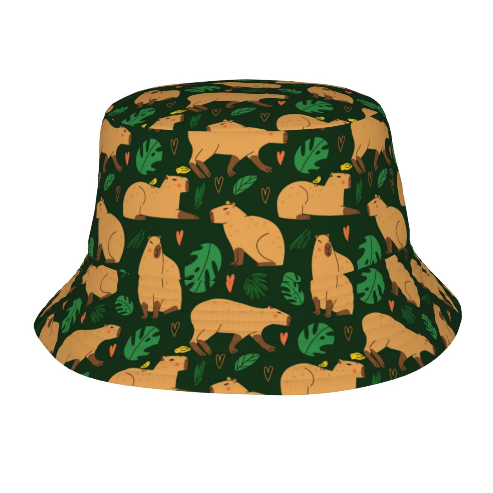 Bucket Hats for Men Women - Vegetation Capybara Casual Sun Hat for ...