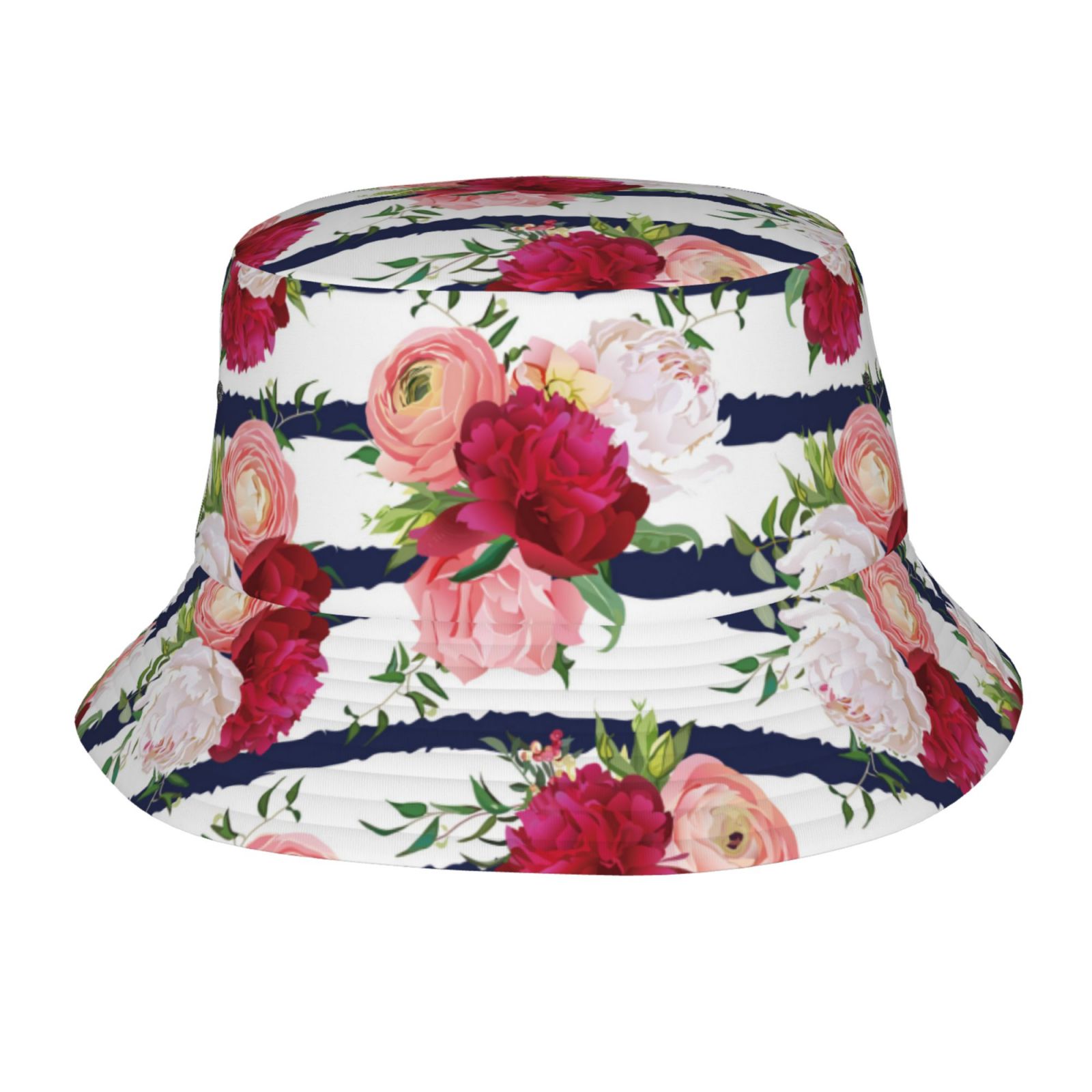 Bucket Hats for Men Women - White Pink Red Carnations Flowers Casual ...