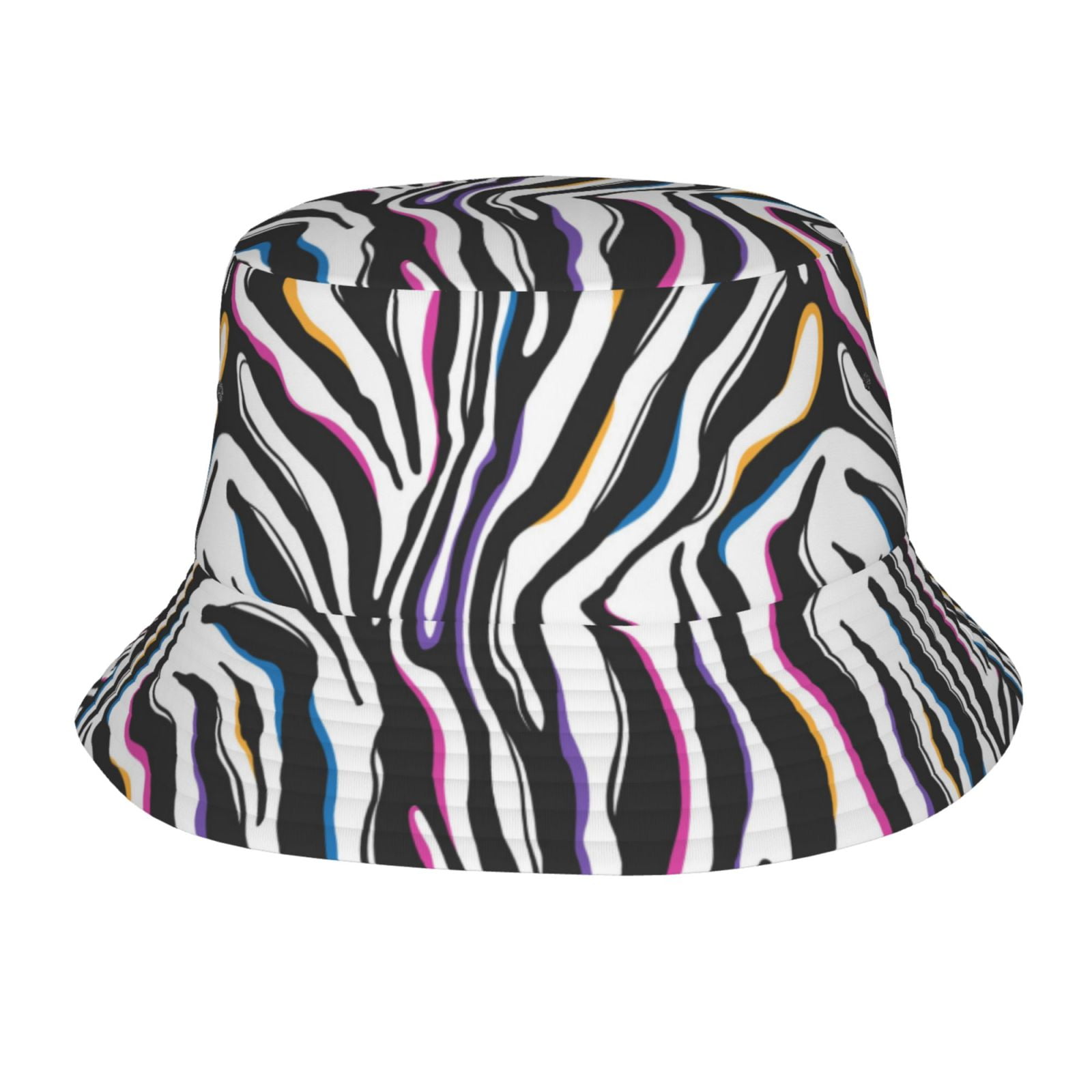Bucket Hats for Men Women - abstract black white zebra print Casual Sun ...