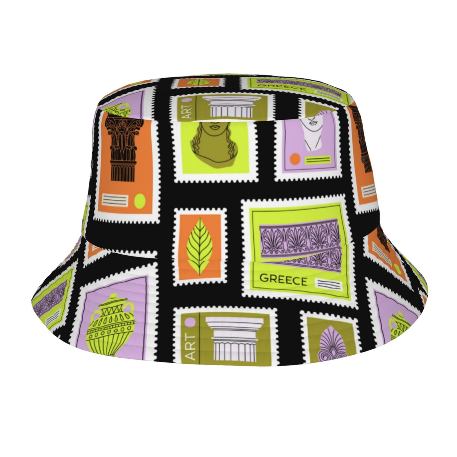 Bucket Hats for Men Women - colorful Stamp Pattern Casual Sun Hat for ...