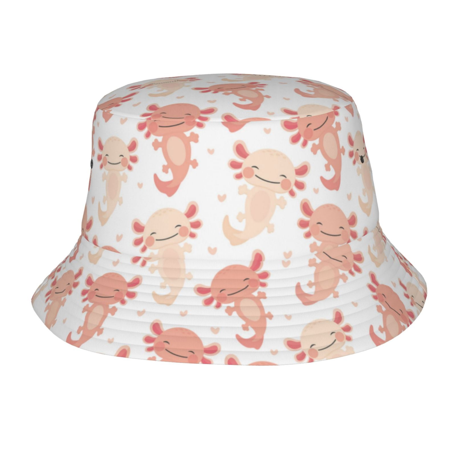 Bucket Hats for Men Women - cute kawaii pink axolotl Casual Sun Hat for ...