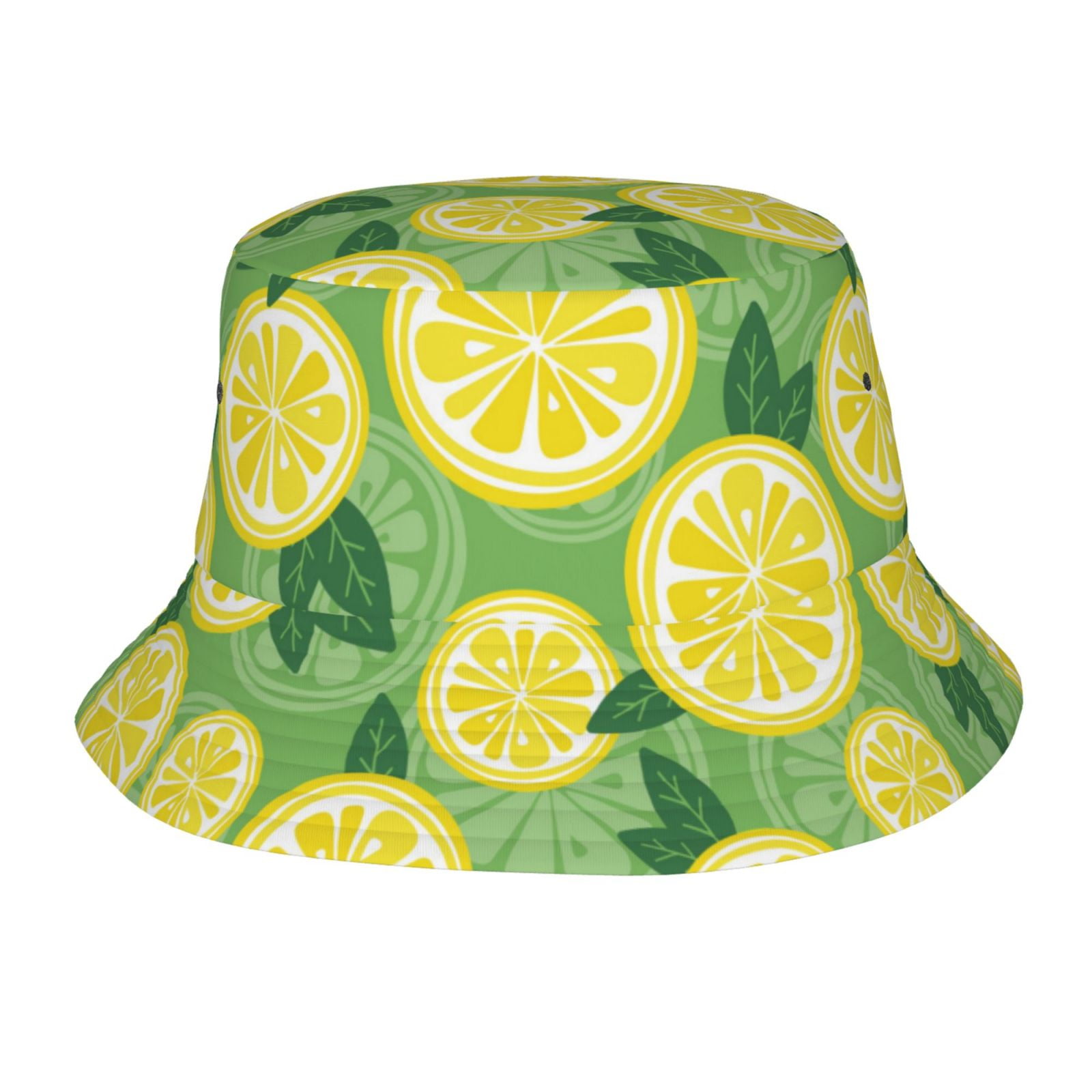 Bucket Hats for Men Women - green yellow Lemon print Casual Sun Hat for ...