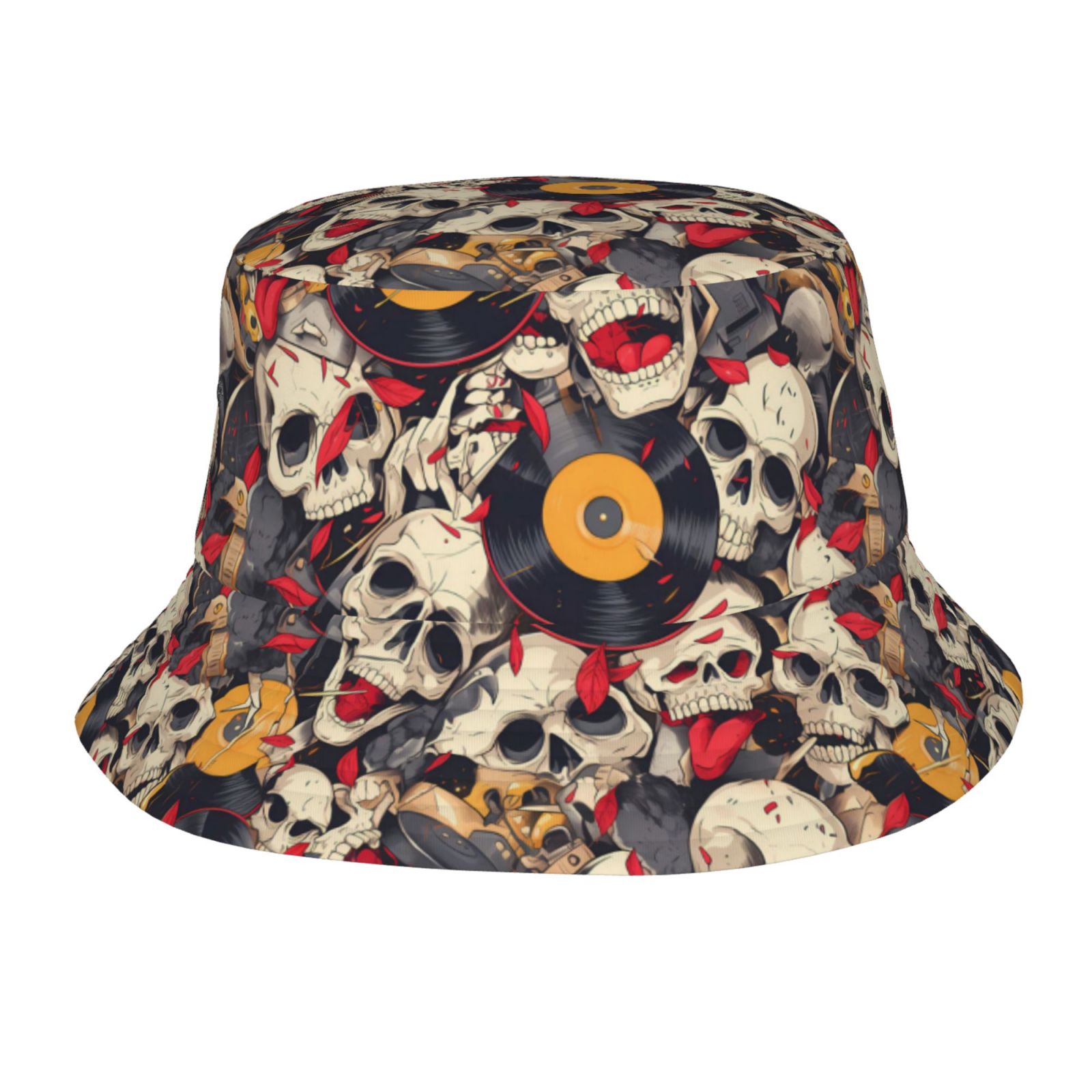 Bucket Hats for Men Women - rock Skull record artist Casual Sun Hat for ...