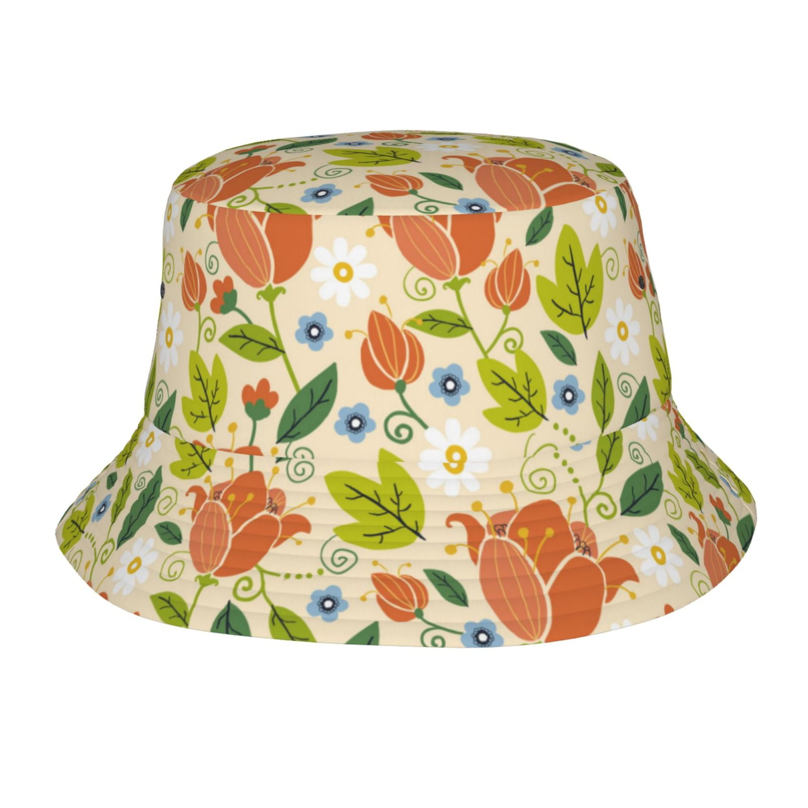 Bucket Hats for Men Women - rose daisy Casual Sun Hat for Beach, Travel ...