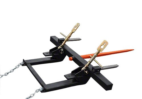 Bucket Hay Bale Spear Attachment w/ 49" Prong & Stabilizer Spikes ...