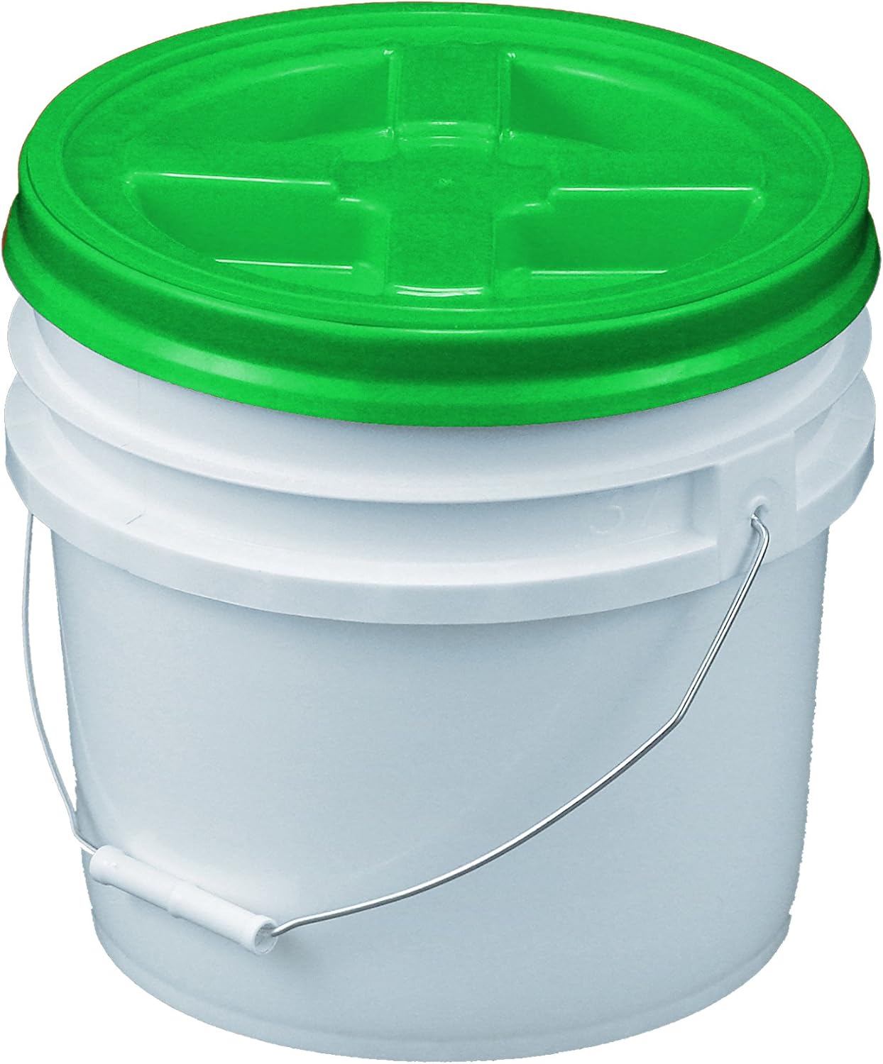 Bucket Kit, 3.5 Gallon Bucket with Green Gamma Seal Screw-on threaded ...