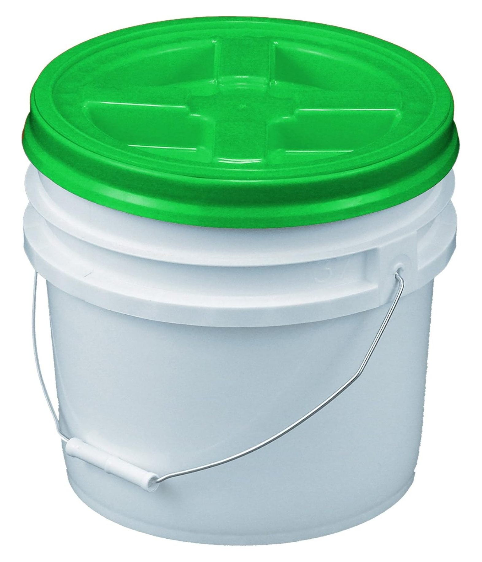 Bucket Kit, 3.5 Gallon Bucket with Green Gamma Seal Screw-on threaded ...